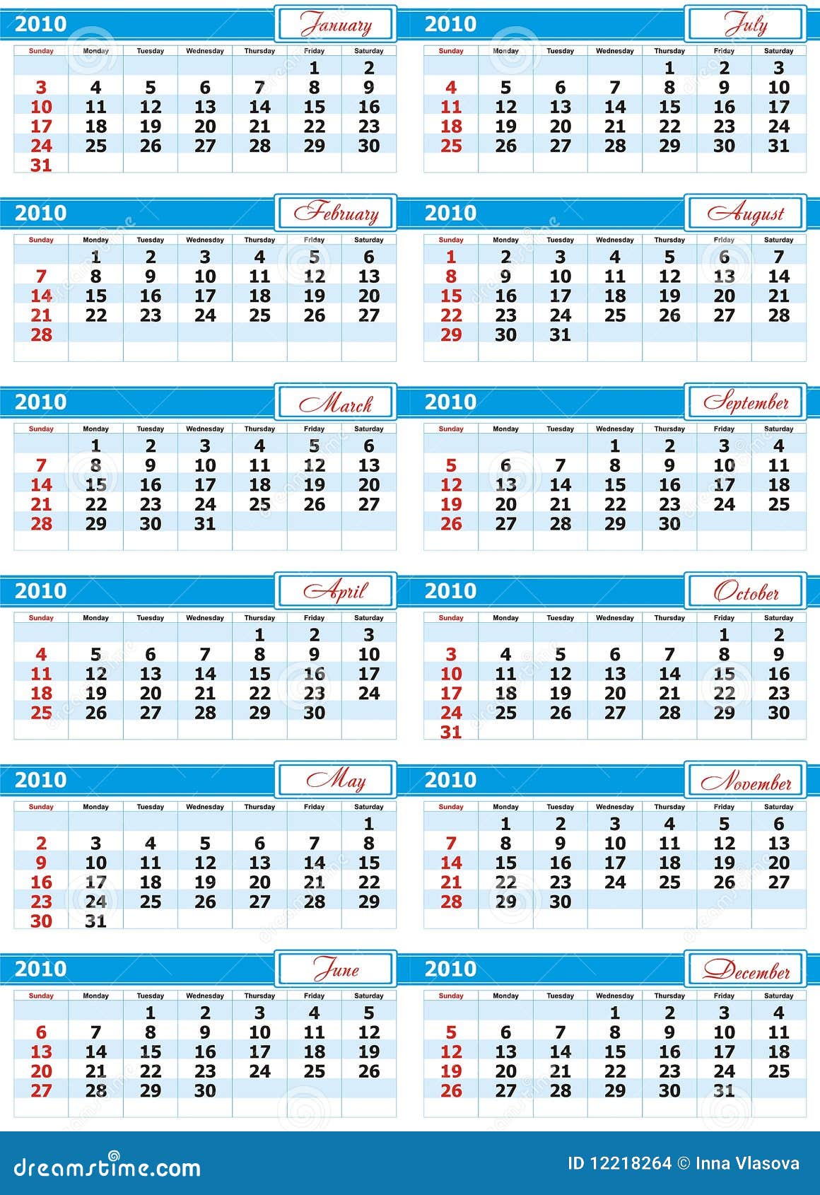 Design Calendar 2010 stock vector. Illustration of annual - 12218264