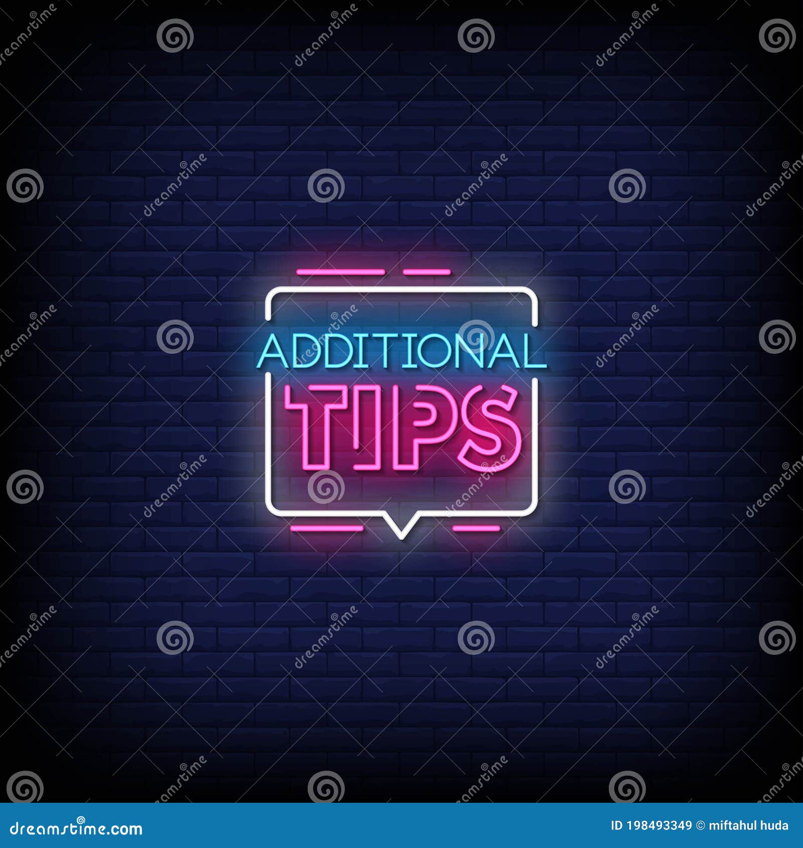 Additional Tips Neon Signs Style Text Vector Stock Vector ...