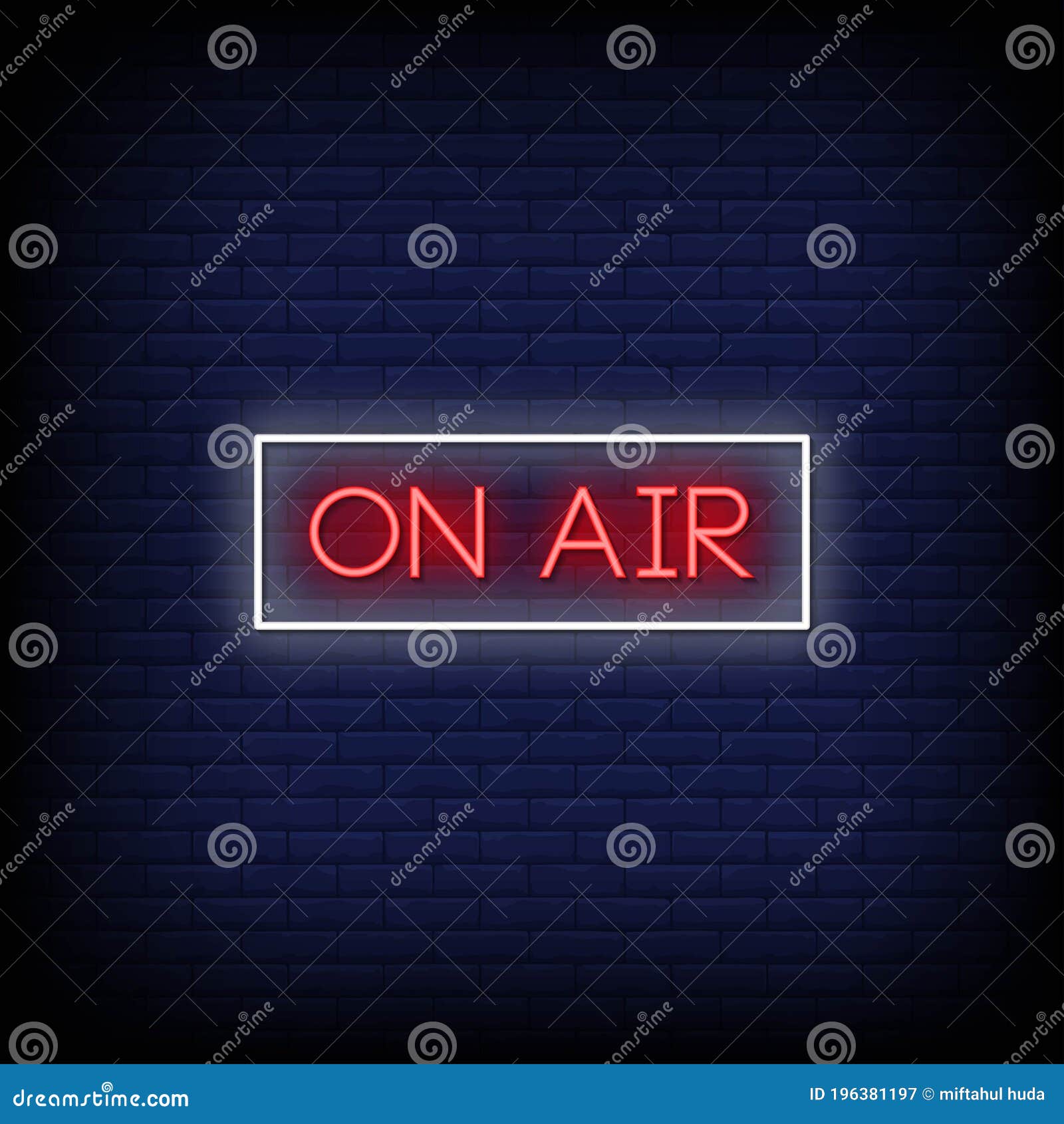 On Air Neon Signs Style Text Vector Stock Vector - Illustration of ...