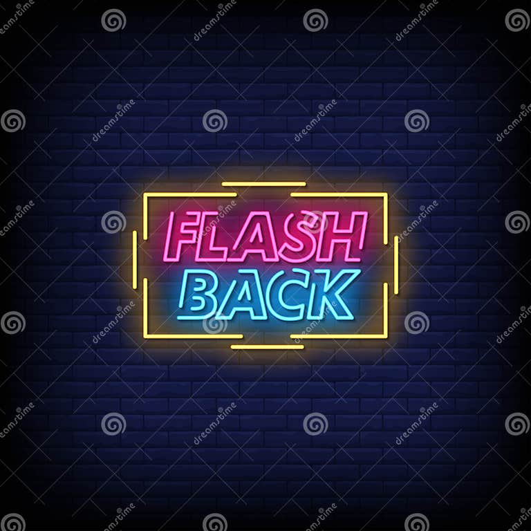 Flashback Neon Signs Style Text Vector Stock Vector - Illustration of ...