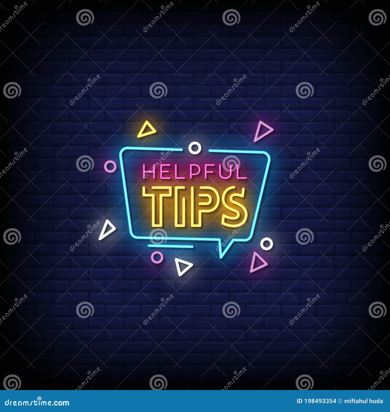 Helpful Tips Neon Signs Style Text Vector Stock Vector - Illustration ...