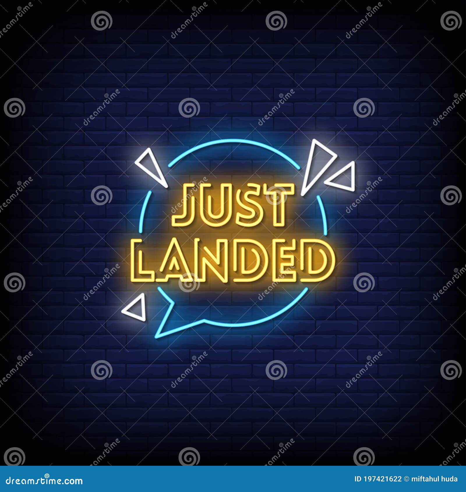 Just Landed Neon Signs Style Text Vector Stock Vector - Illustration of ...