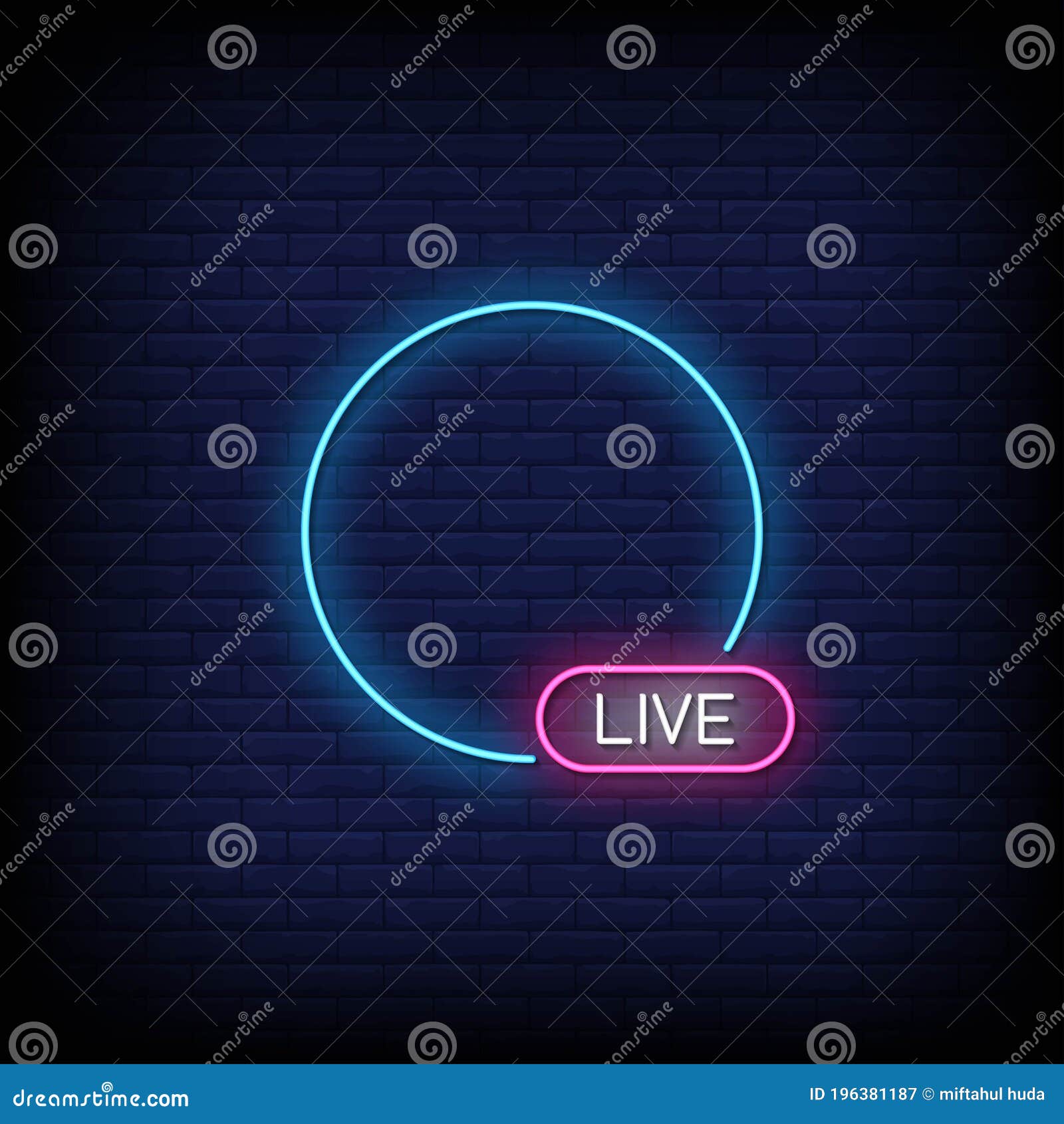 Live Neon Signs Style Text Vector Stock Vector - Illustration of ...