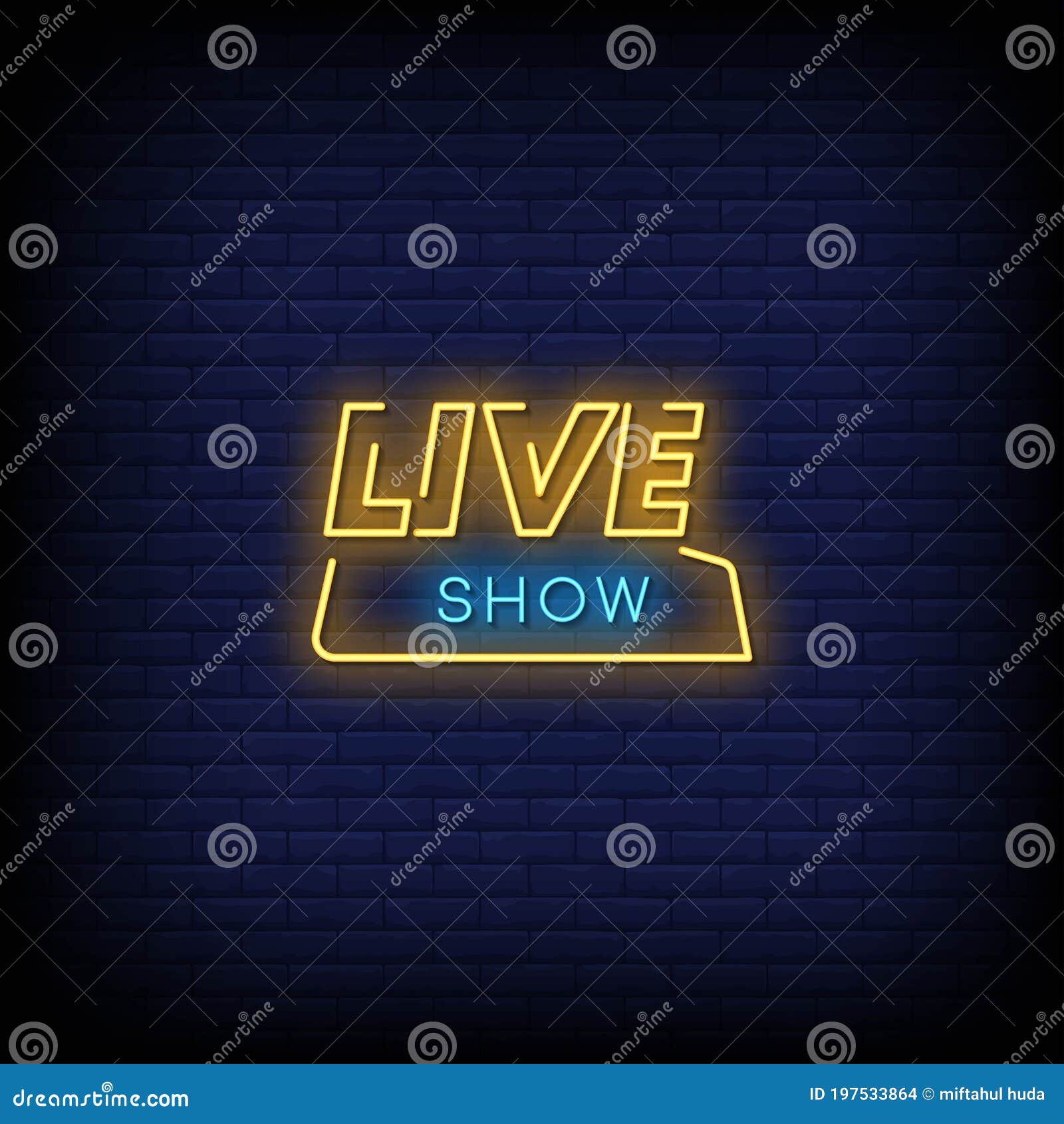 Live Show Neon Signs Style Text Vector Stock Vector - Illustration of ...