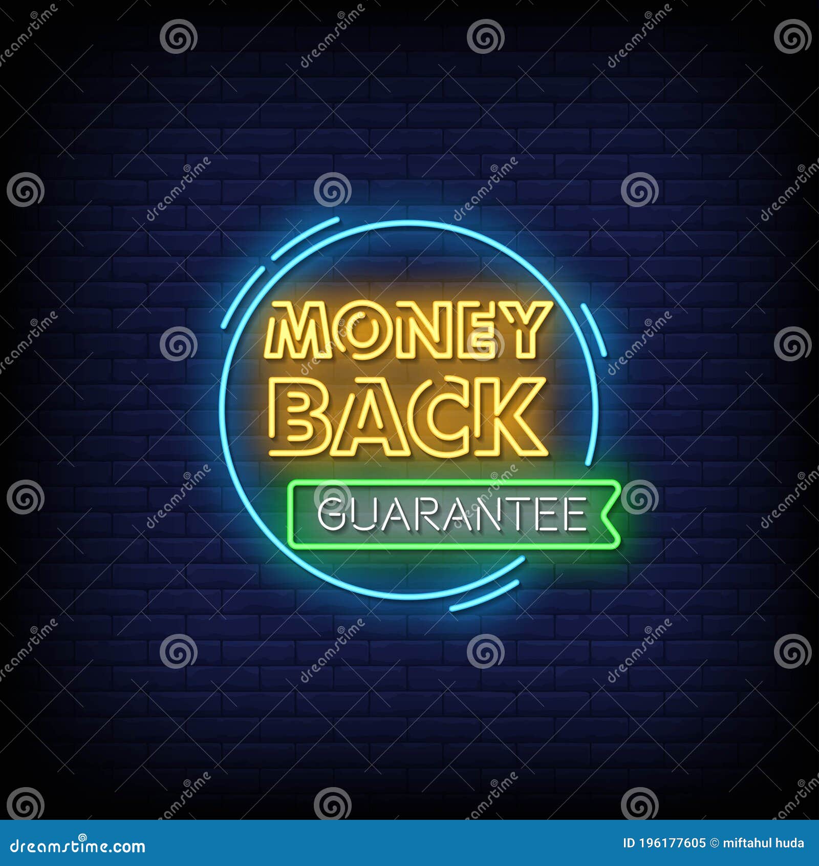 Money Back Neon Signs Style Text Vector Stock Vector - Illustration of ...