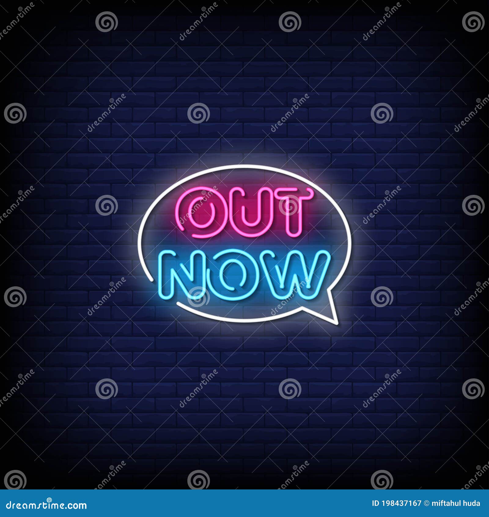 Out Now Neon Signs Style Text Vector Stock Vector - Illustration of ...