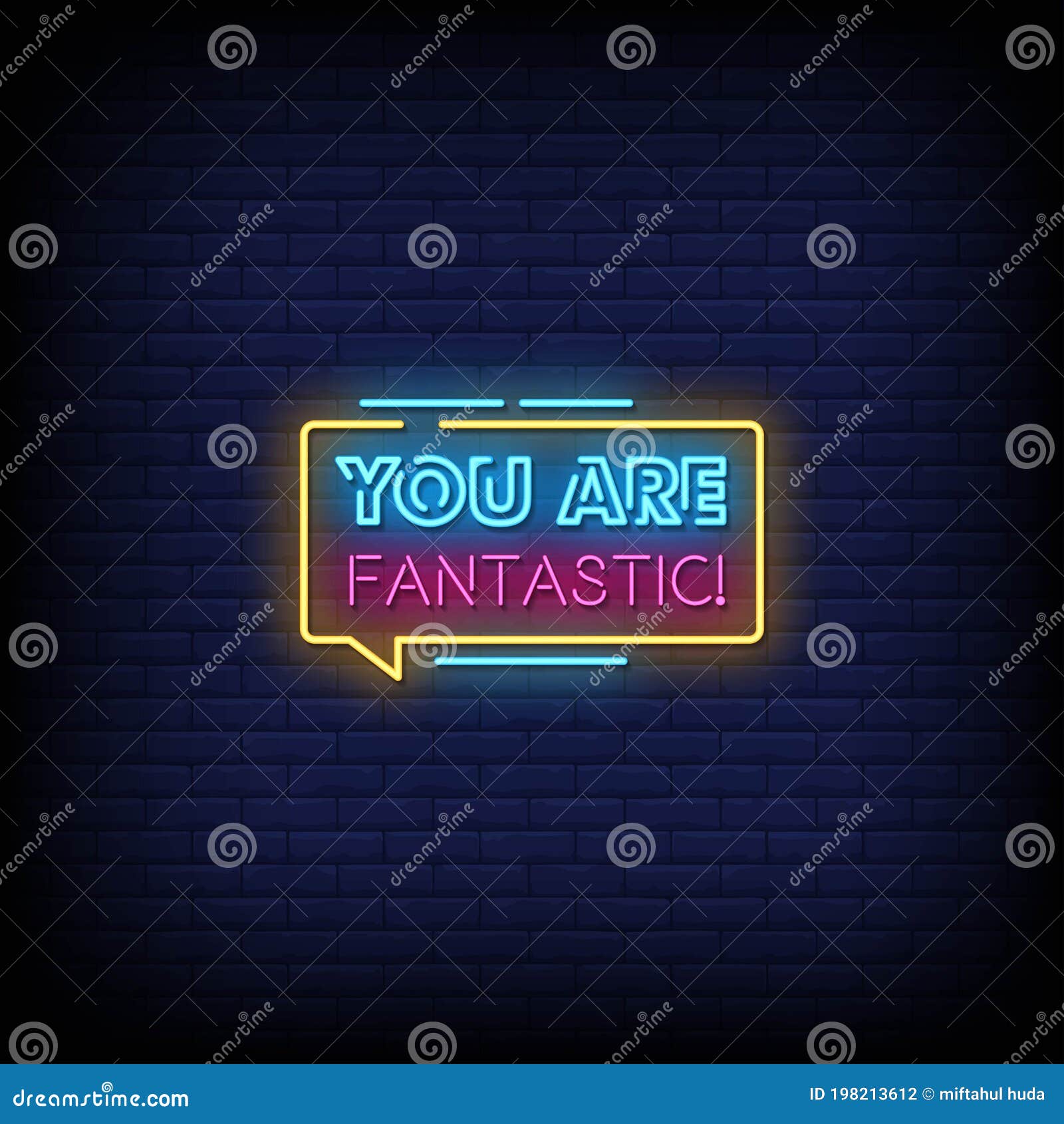 You are Fantastic Neon Signs Vector Stock Vector - Illustration of ...