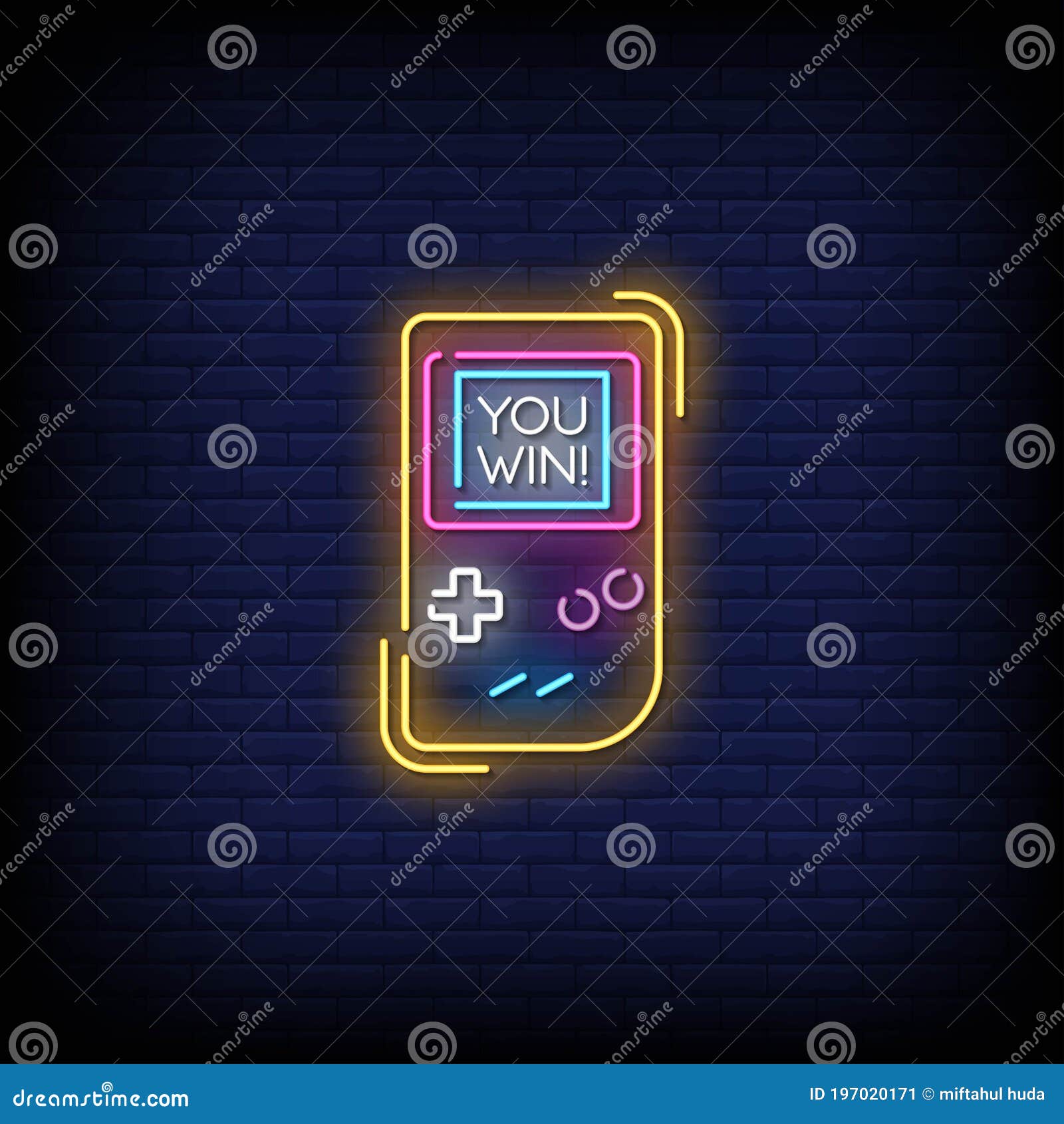 You Win Neon Signs Style Text Vector Stock Vector - Illustration of ...