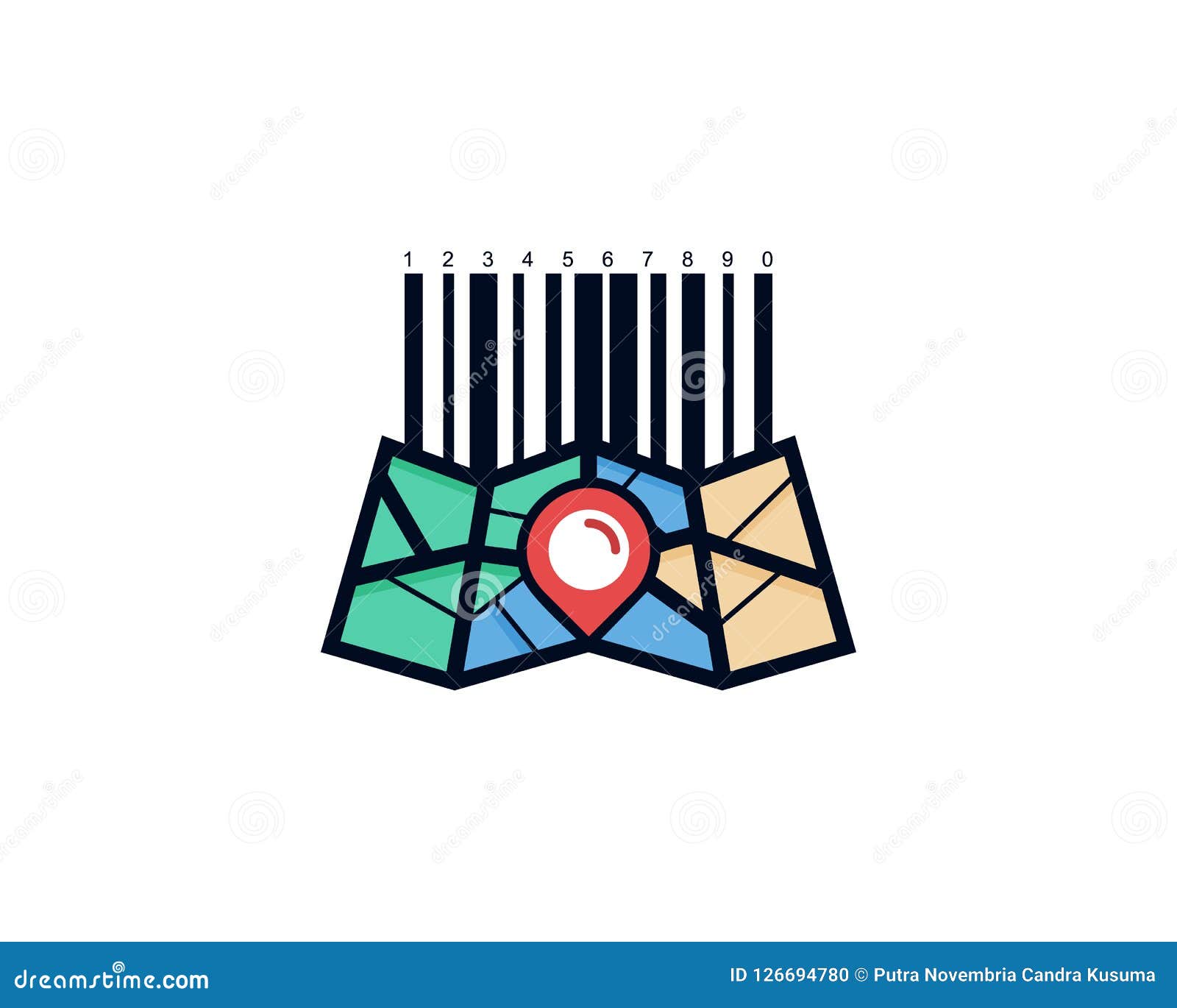 Barcode Map Logo Icon Design Stock Vector - Illustration of modern ...