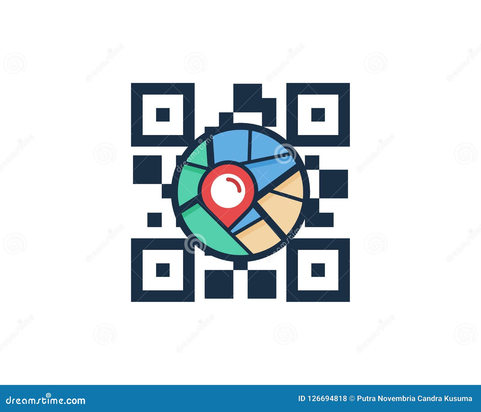 Barcode Map Logo Icon Design Stock Vector - Illustration of concept ...
