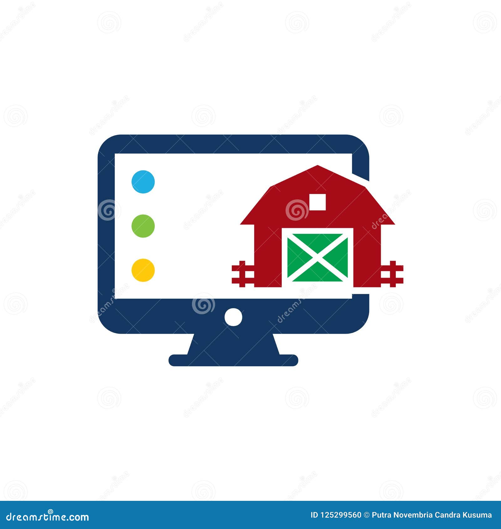 Barn Computer Logo Icon Design Stock Vector - Illustration of computer ...