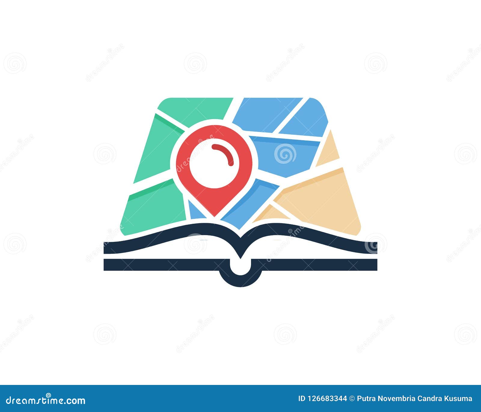 Book Map Logo Icon Design stock vector. Illustration of earth - 126683344