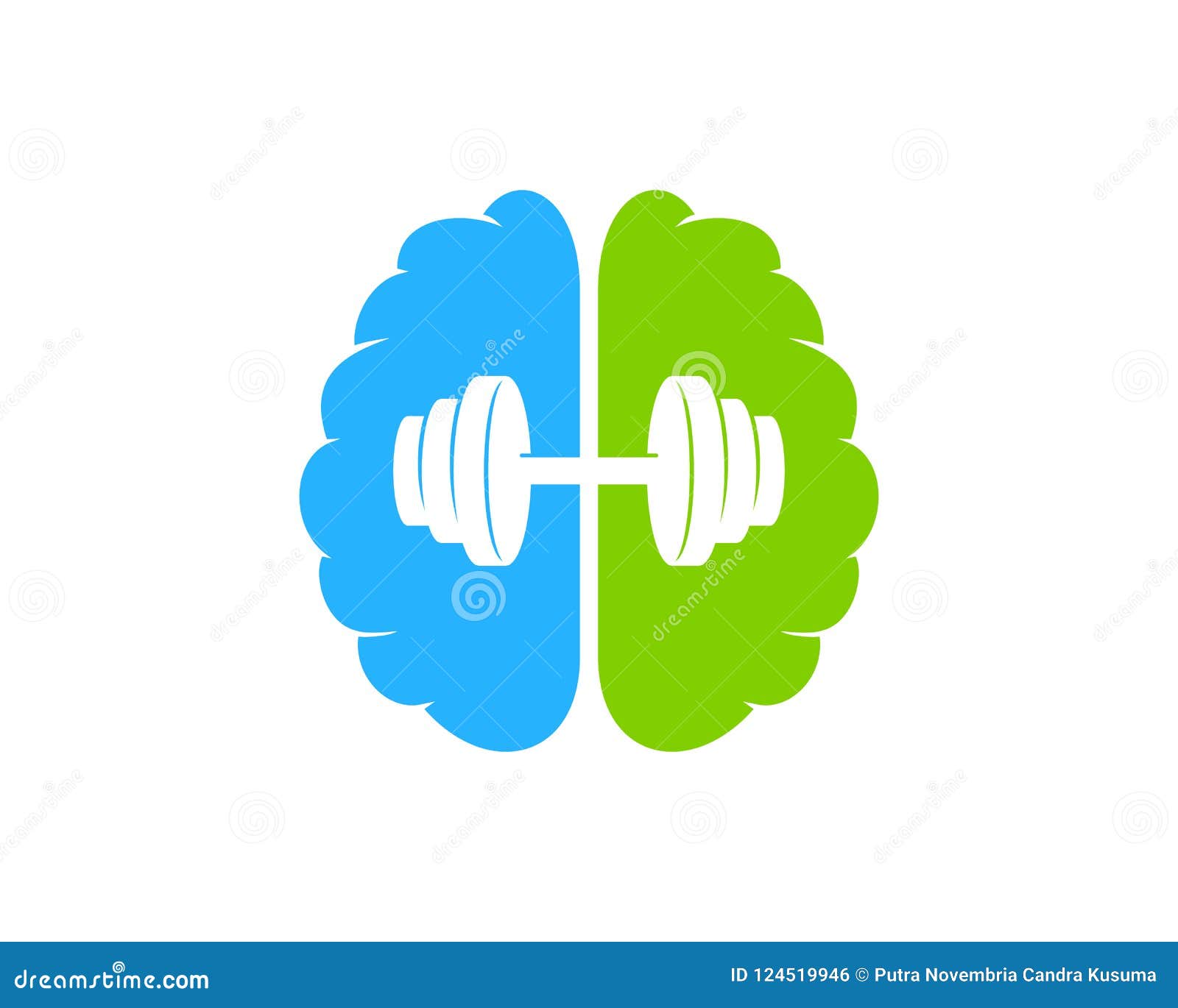 Brain Barbell Logo Icon Design Stock Vector - Illustration of head ...