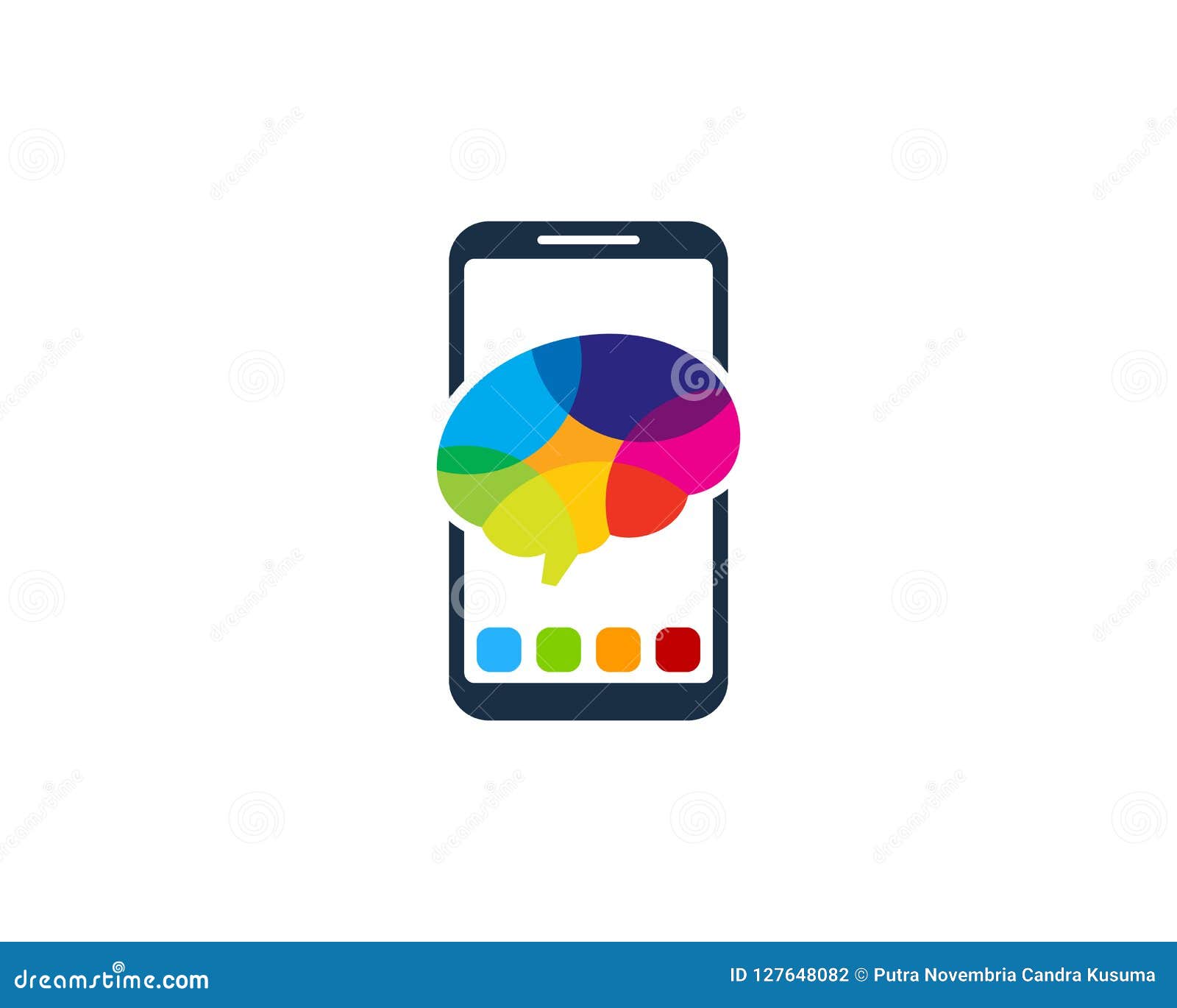 Brain Smartphone Logo Icon Design Stock Vector - Illustration of brain ...