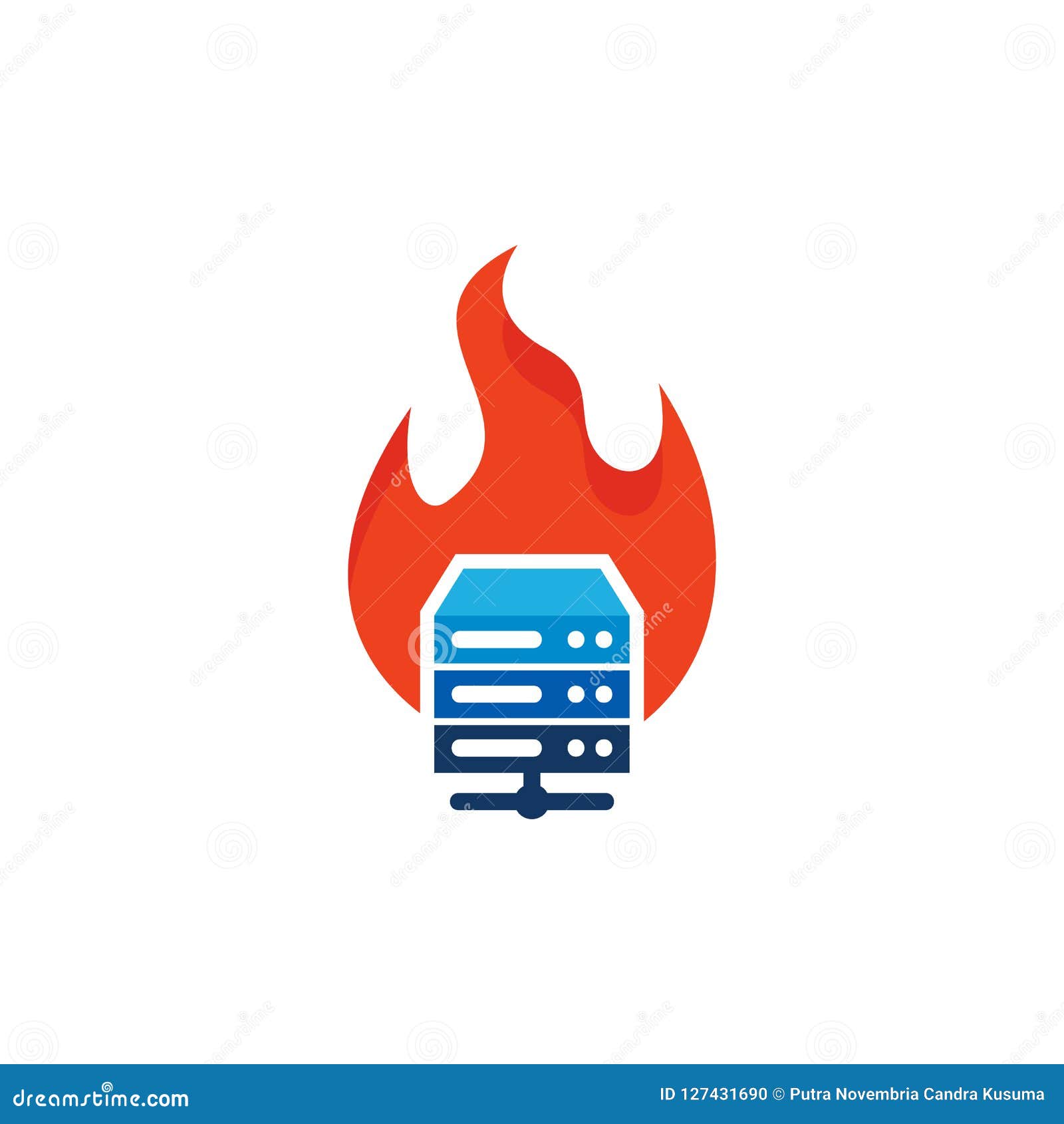 Burn Server Logo Icon Design Stock Vector - Illustration of creative ...