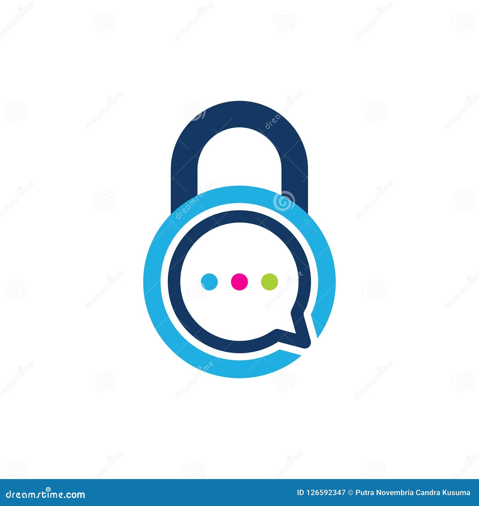 Chat Lock Logo Icon Design stock vector. Illustration of chat - 126592347