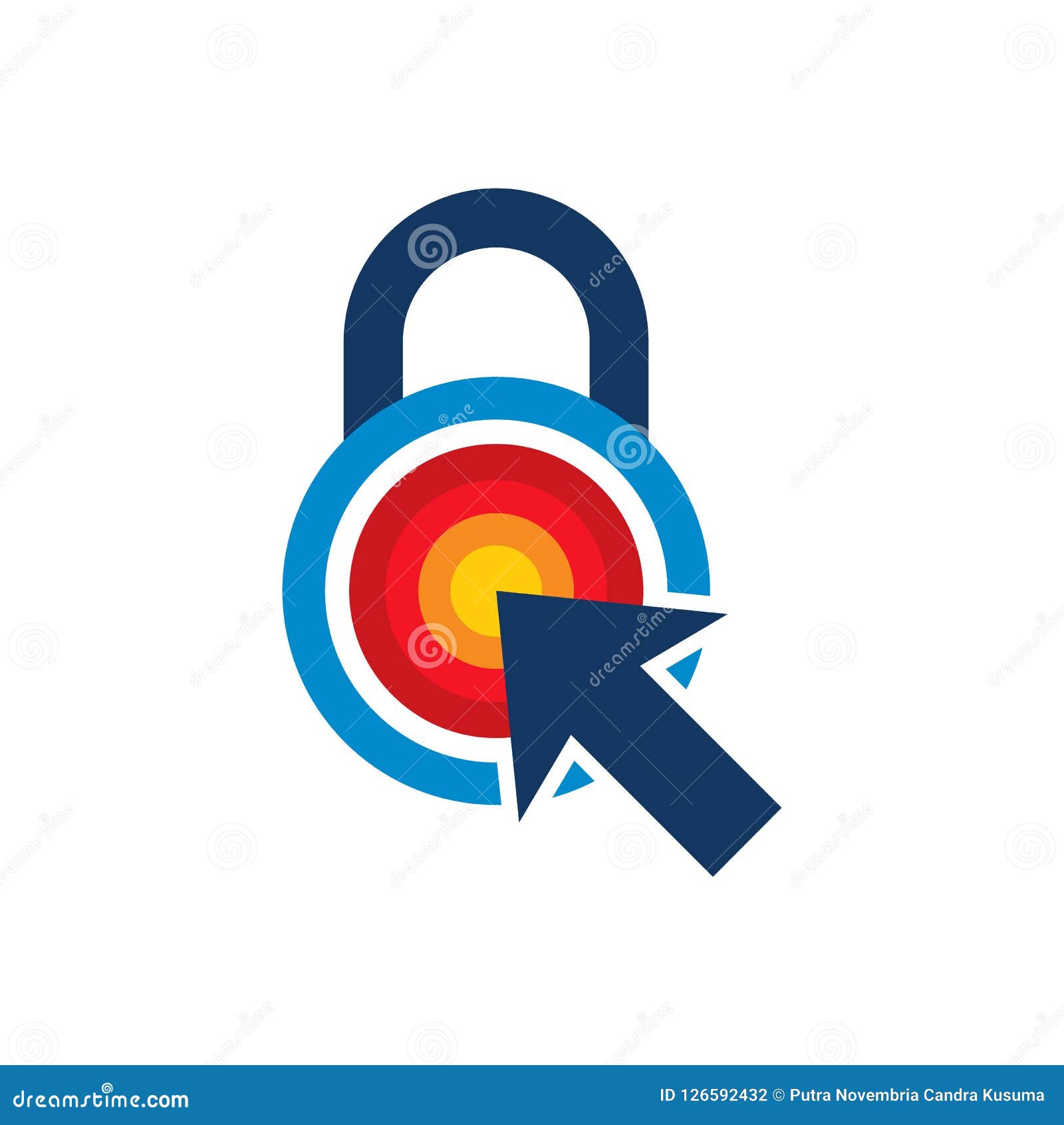 Click Lock Logo Icon Design Stock Vector - Illustration of interface ...