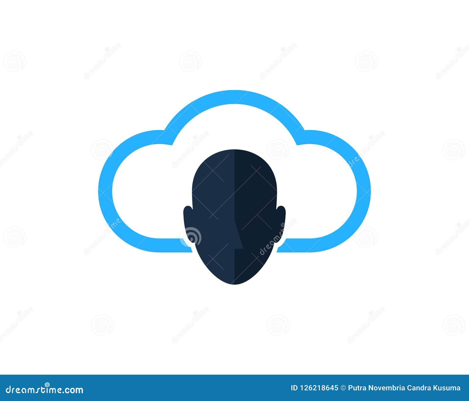 Cloud Human Head Logo Icon Design Stock Vector - Illustration of mind ...