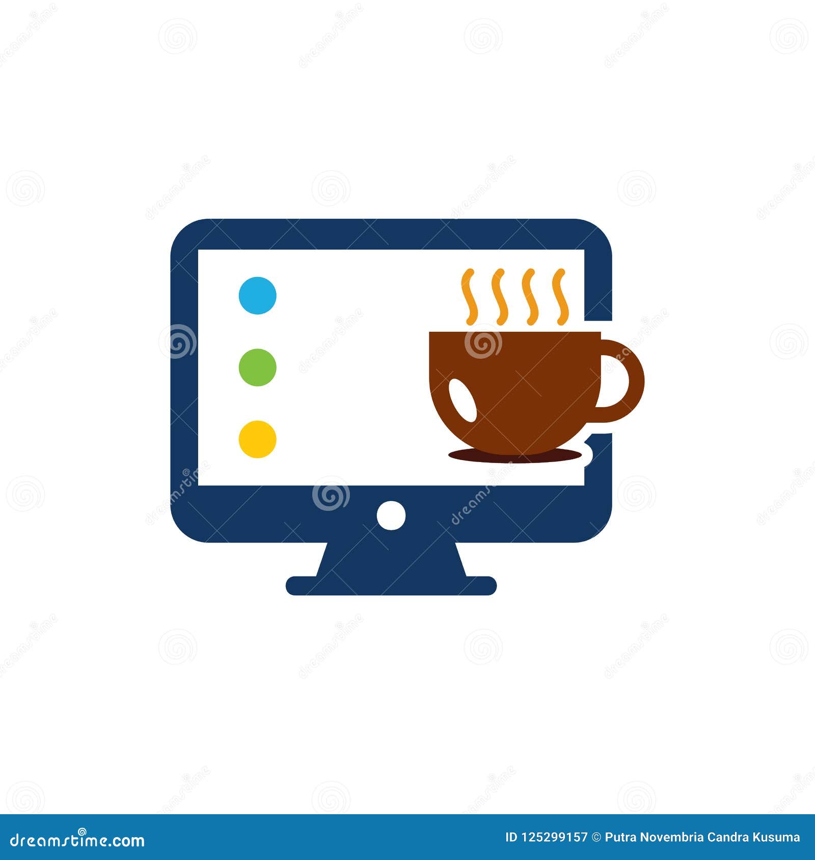 Coffee Computer Logo Icon Design Stock Vector - Illustration of ...