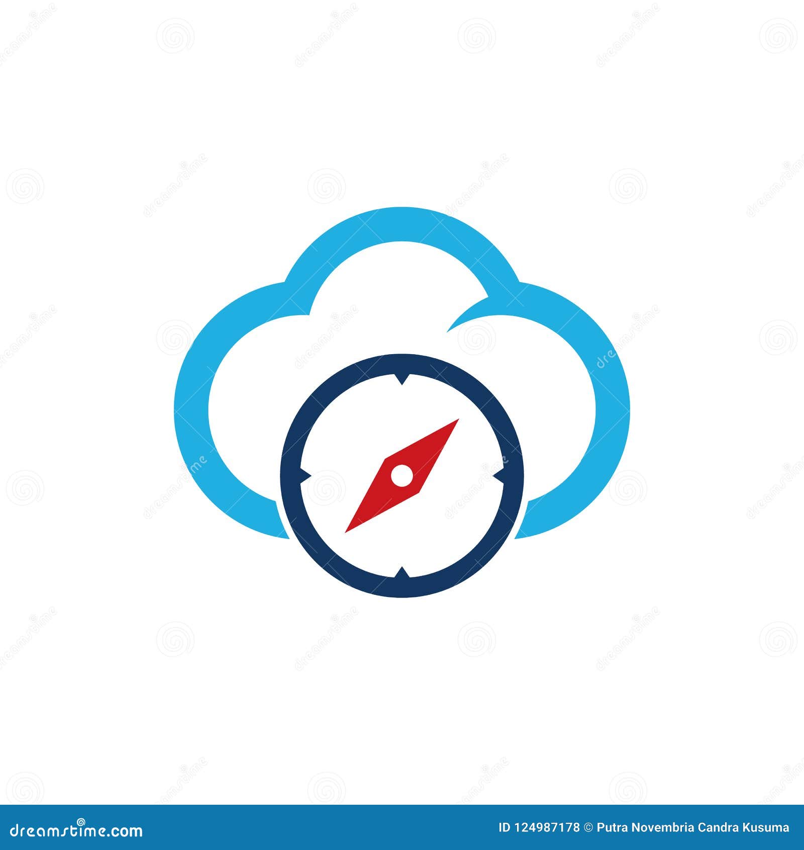 Compass Cloud Logo Icon Design Stock Vector - Illustration of data ...