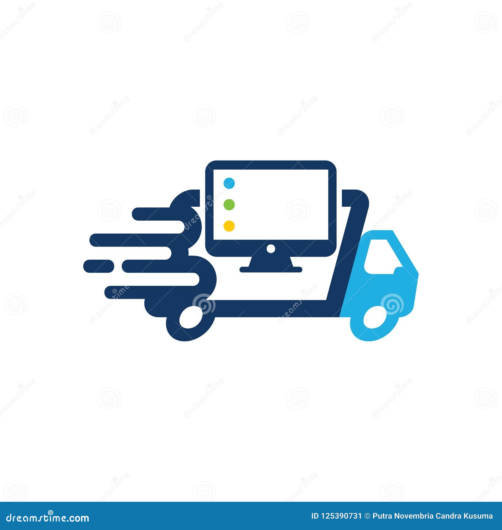 Computer Delivery Logo Icon Design Stock Vector - Illustration of ...