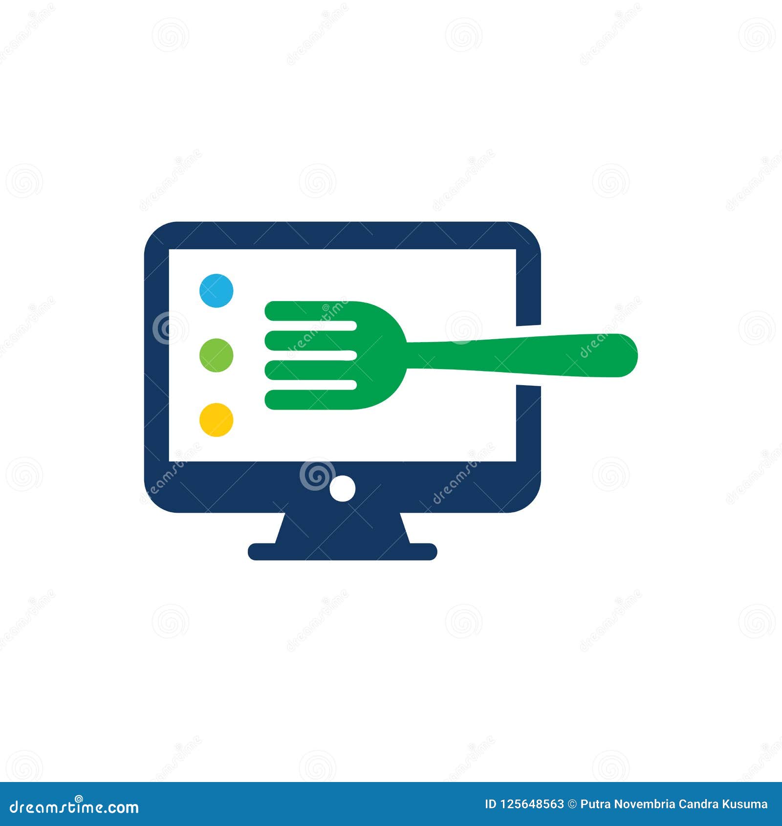 Computer Food Logo Icon Design Stock Vector - Illustration of laptop ...