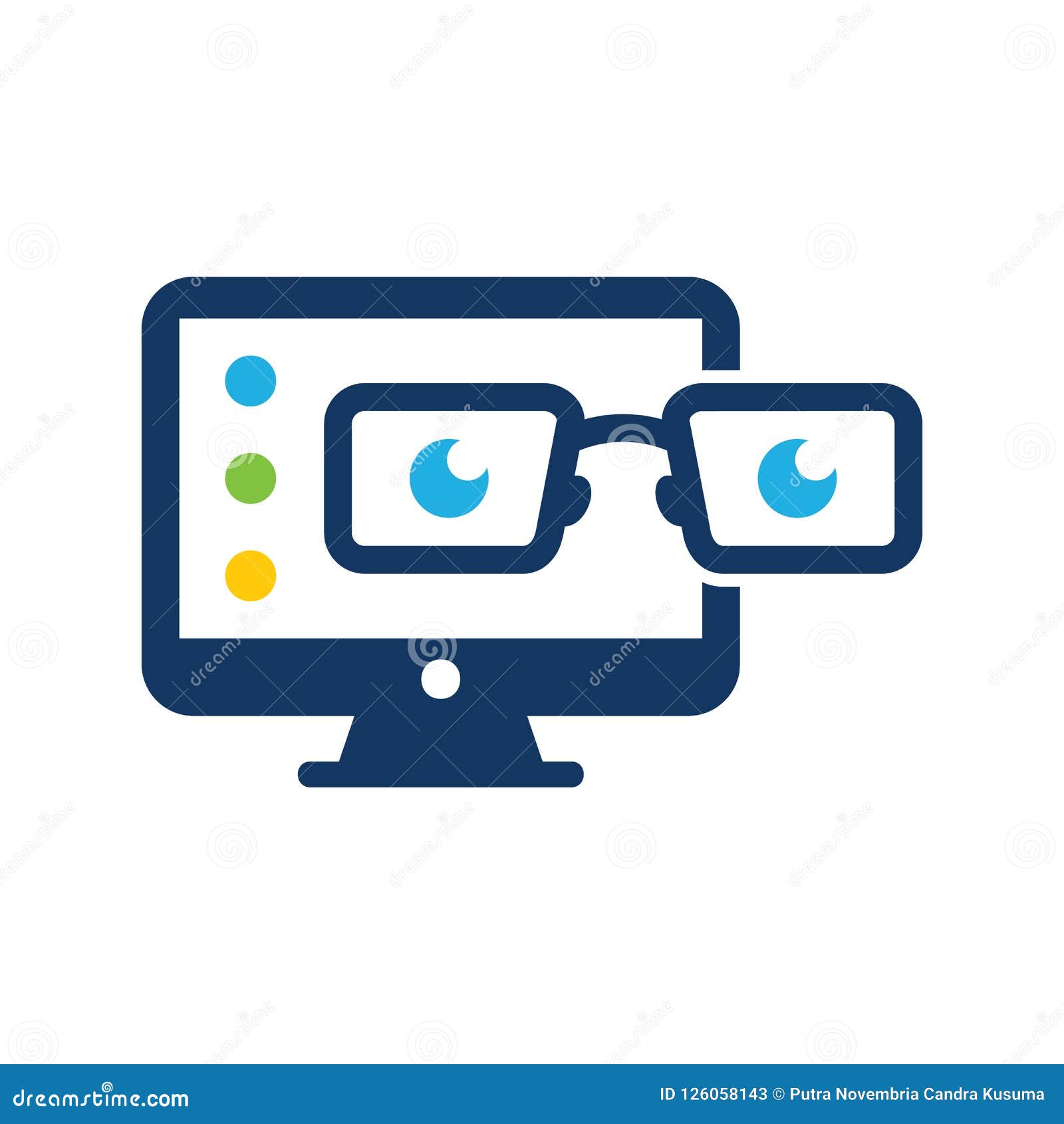 Computer Geek Logo Icon Design Stock Vector - Illustration of glass ...