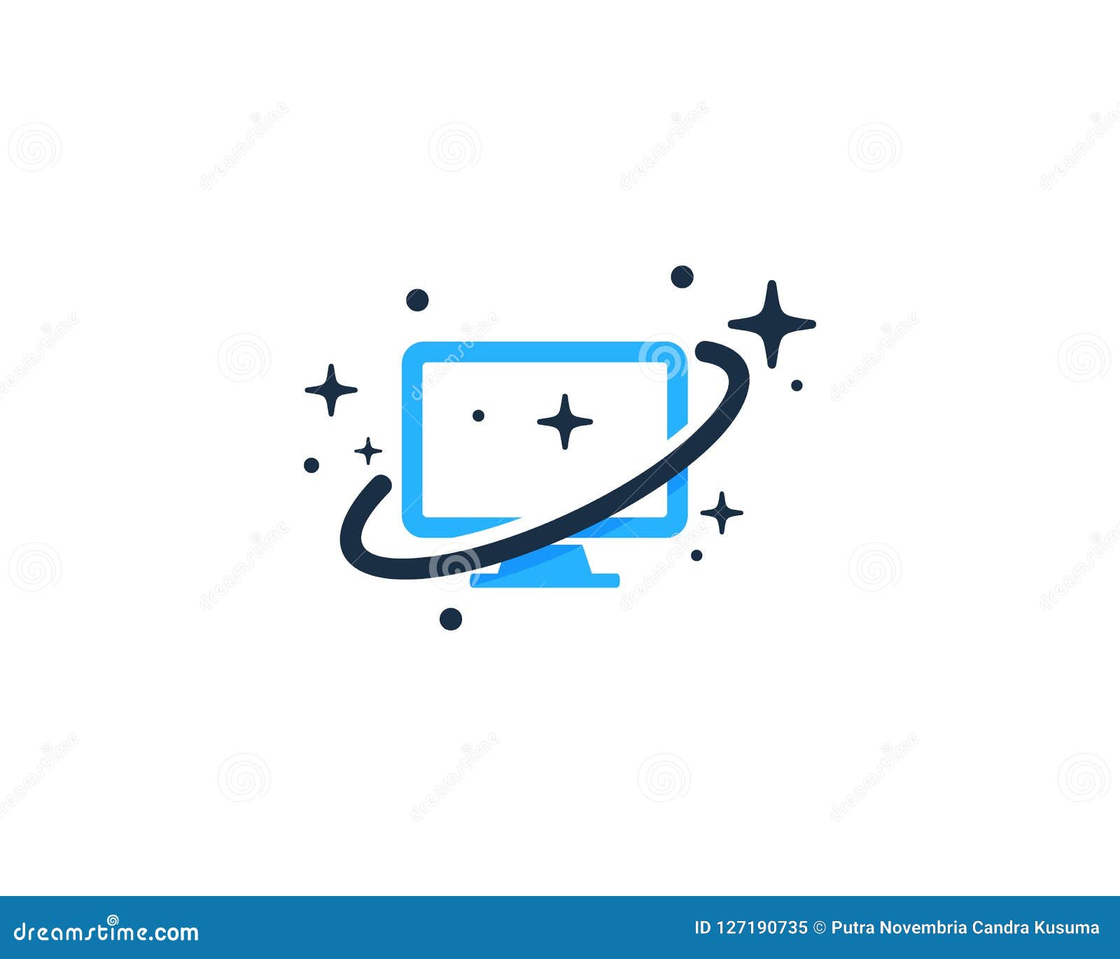 Computer Planet Logo Icon Design Stock Vector - Illustration of modern ...
