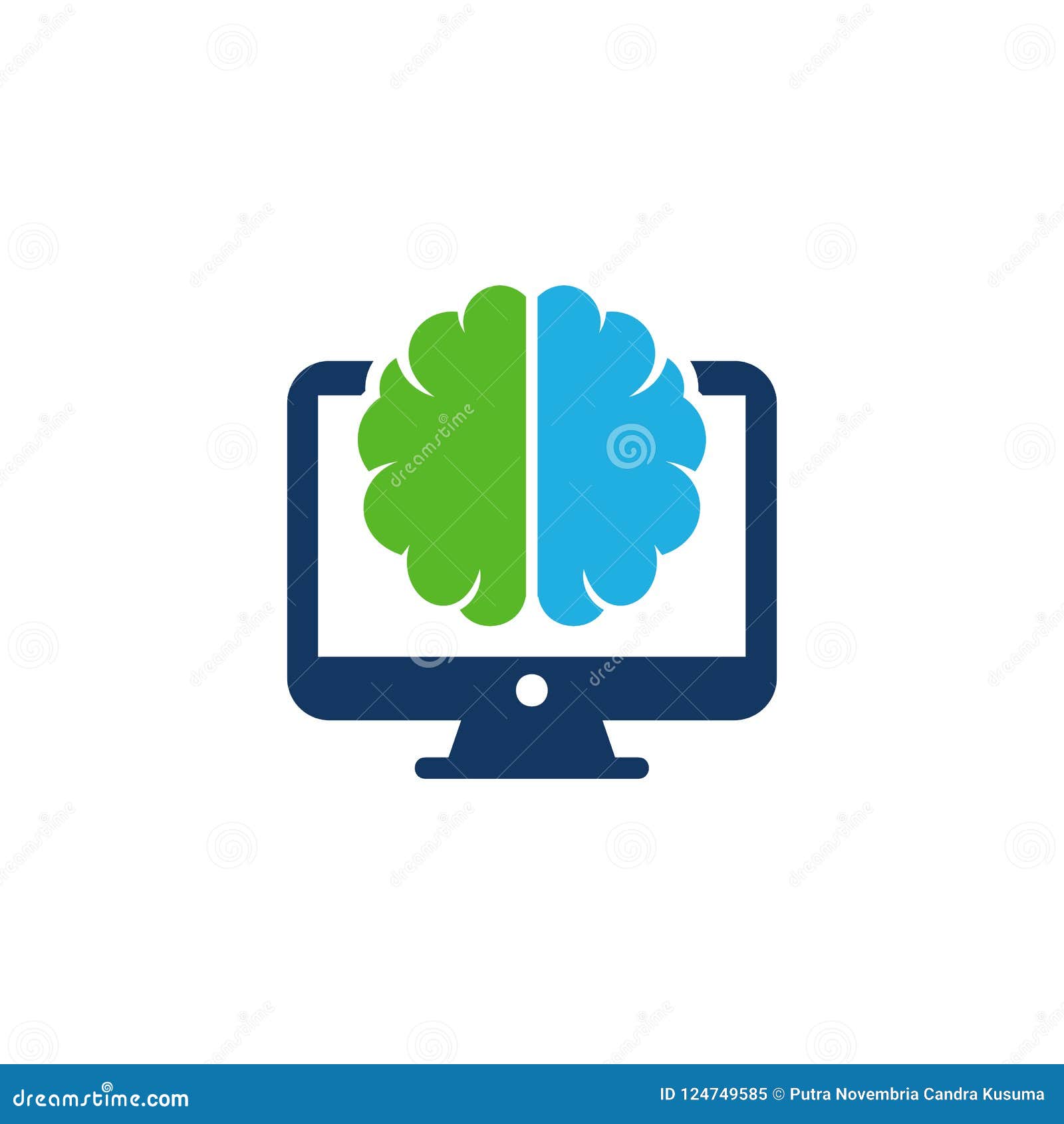 Desktop Brain Logo Icon Design Stock Vector - Illustration of desktop ...