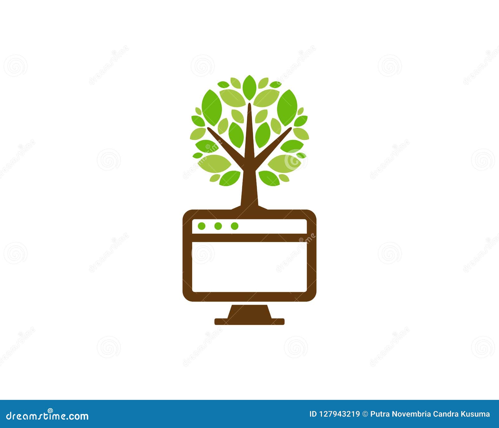 Desktop Tree Logo Icon Design Stock Illustration - Illustration of icon ...