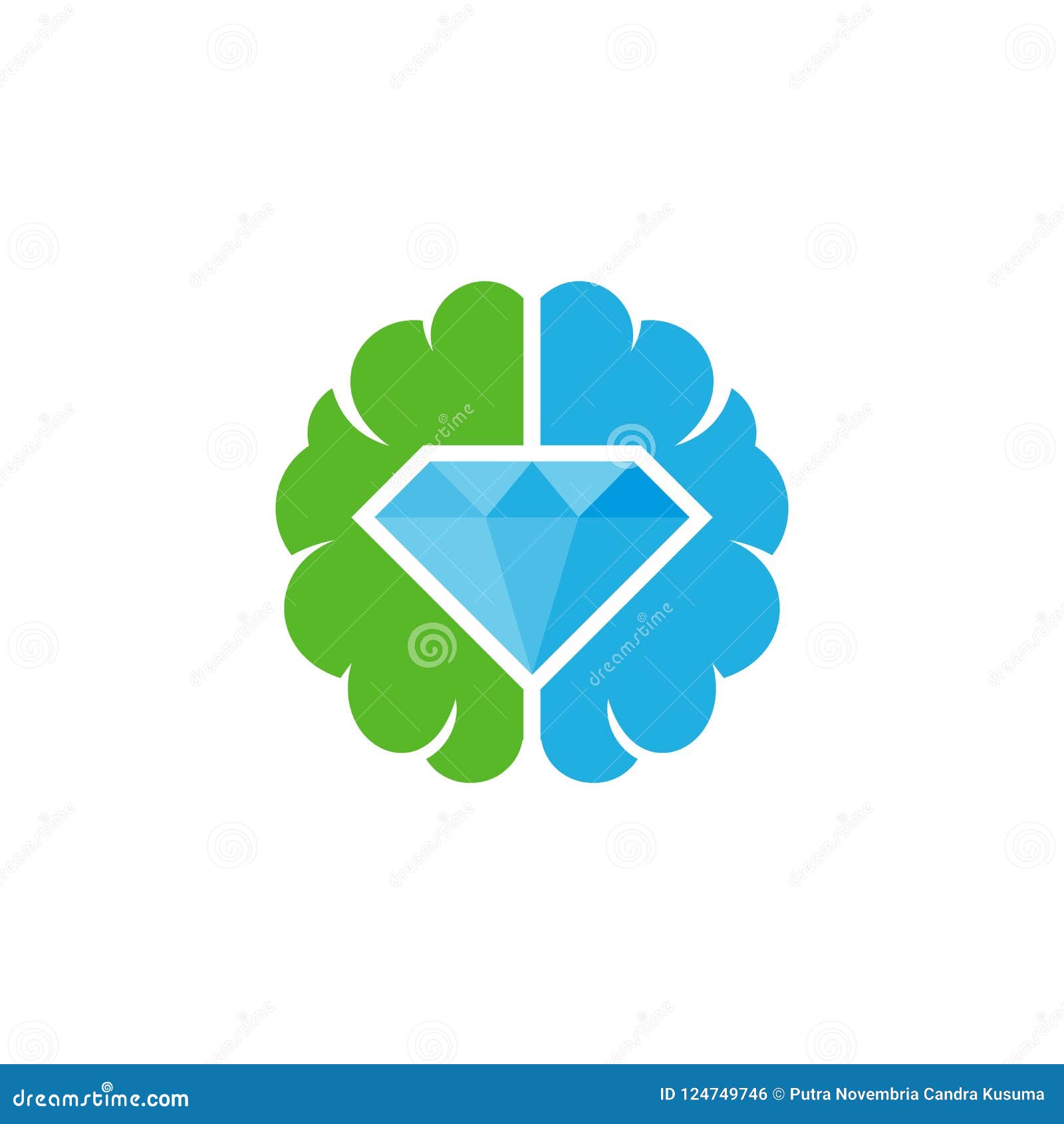Diamond Brain Logo Icon Design Stock Vector - Illustration of jewelry ...