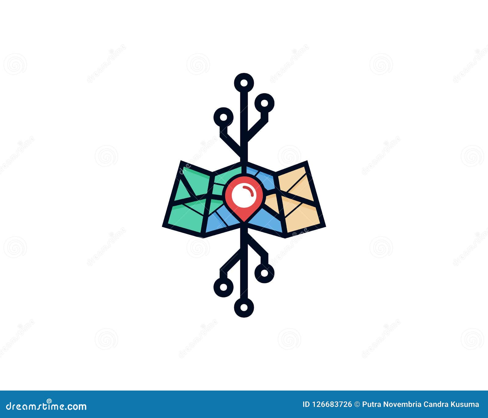 Digital Map Logo Icon Design Stock Vector - Illustration of icon, land ...