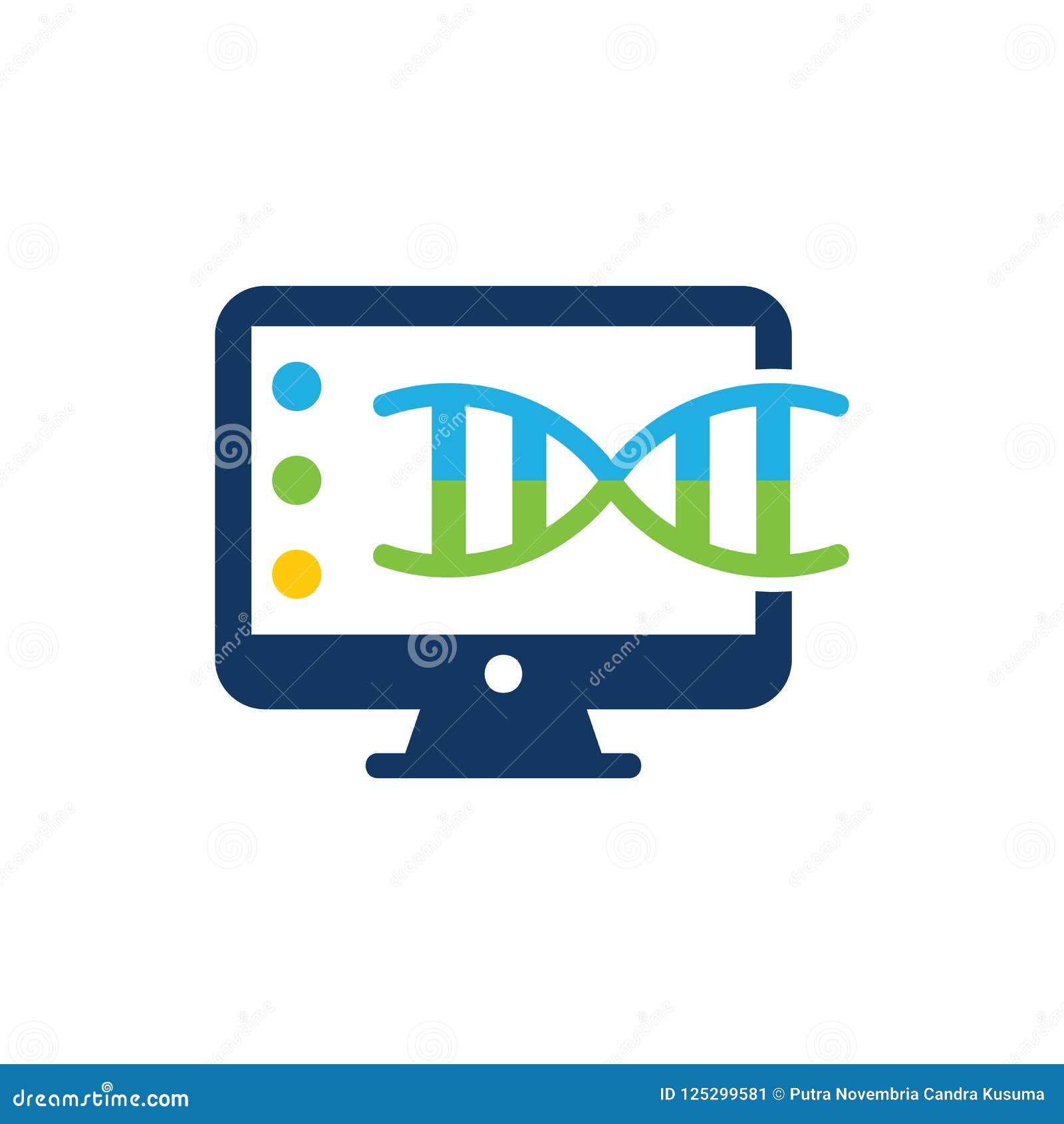 Dna Computer Logo Icon Design Stock Vector - Illustration of medicine ...