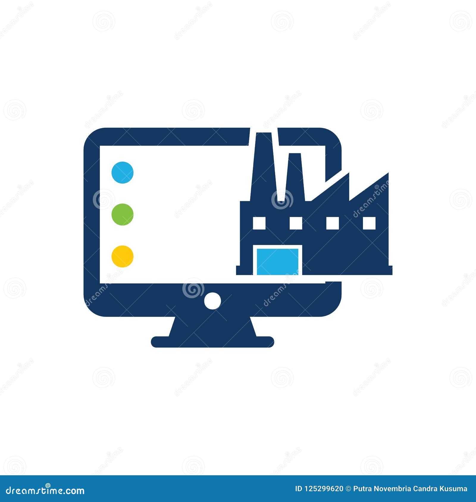 Factory Computer Logo Icon Design Stock Vector - Illustration of ...