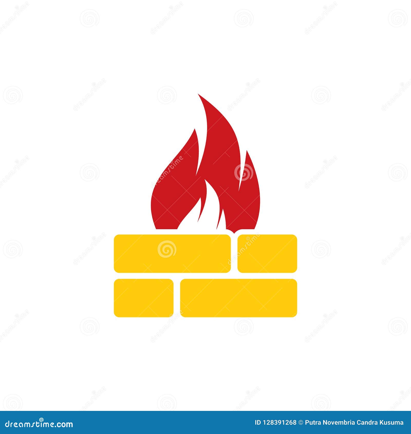 Fire Brick Logo Icon Design Stock Vector - Illustration of fire ...