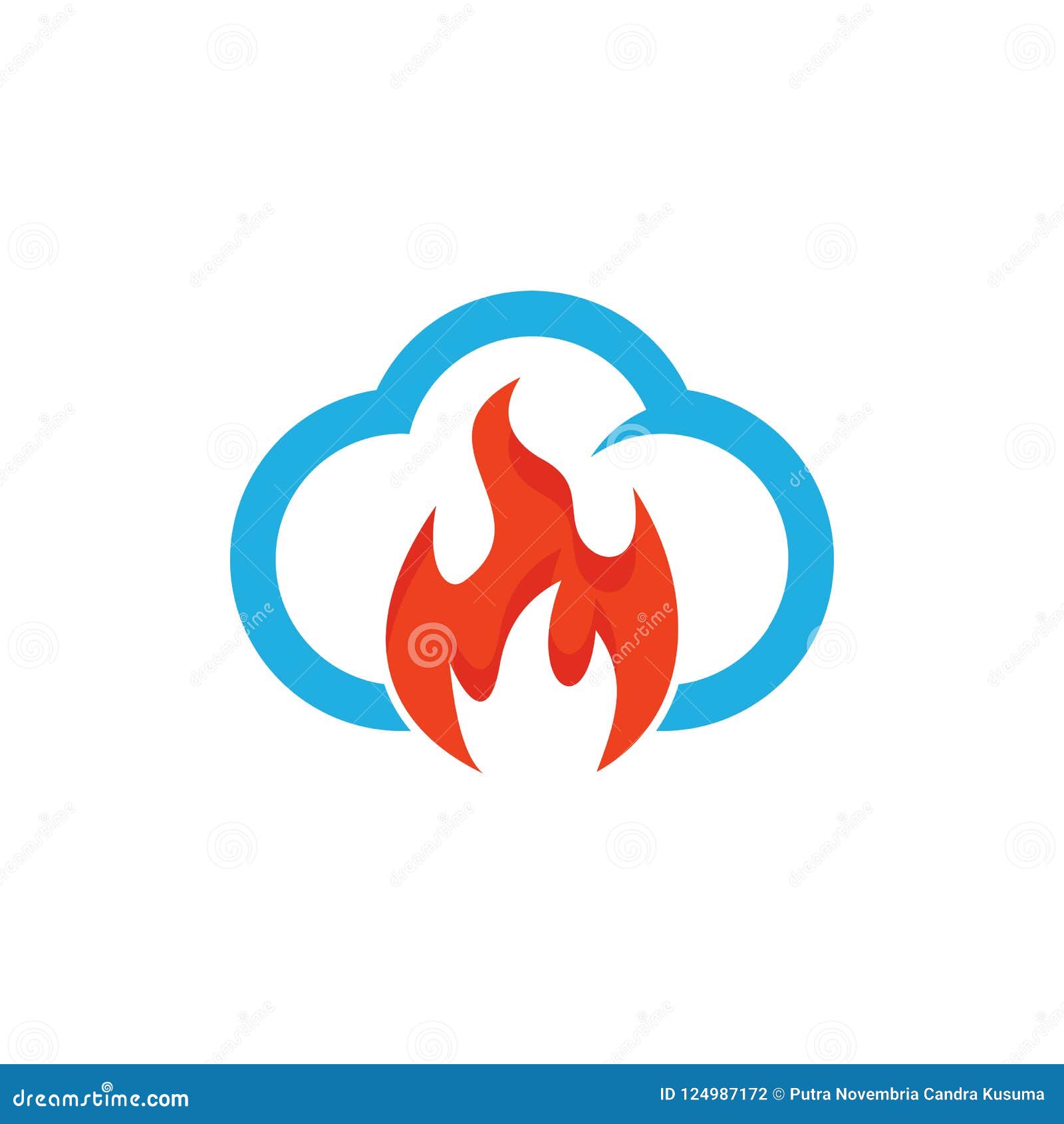 Fire Cloud Logo Icon Design Stock Vector - Illustration of branding ...