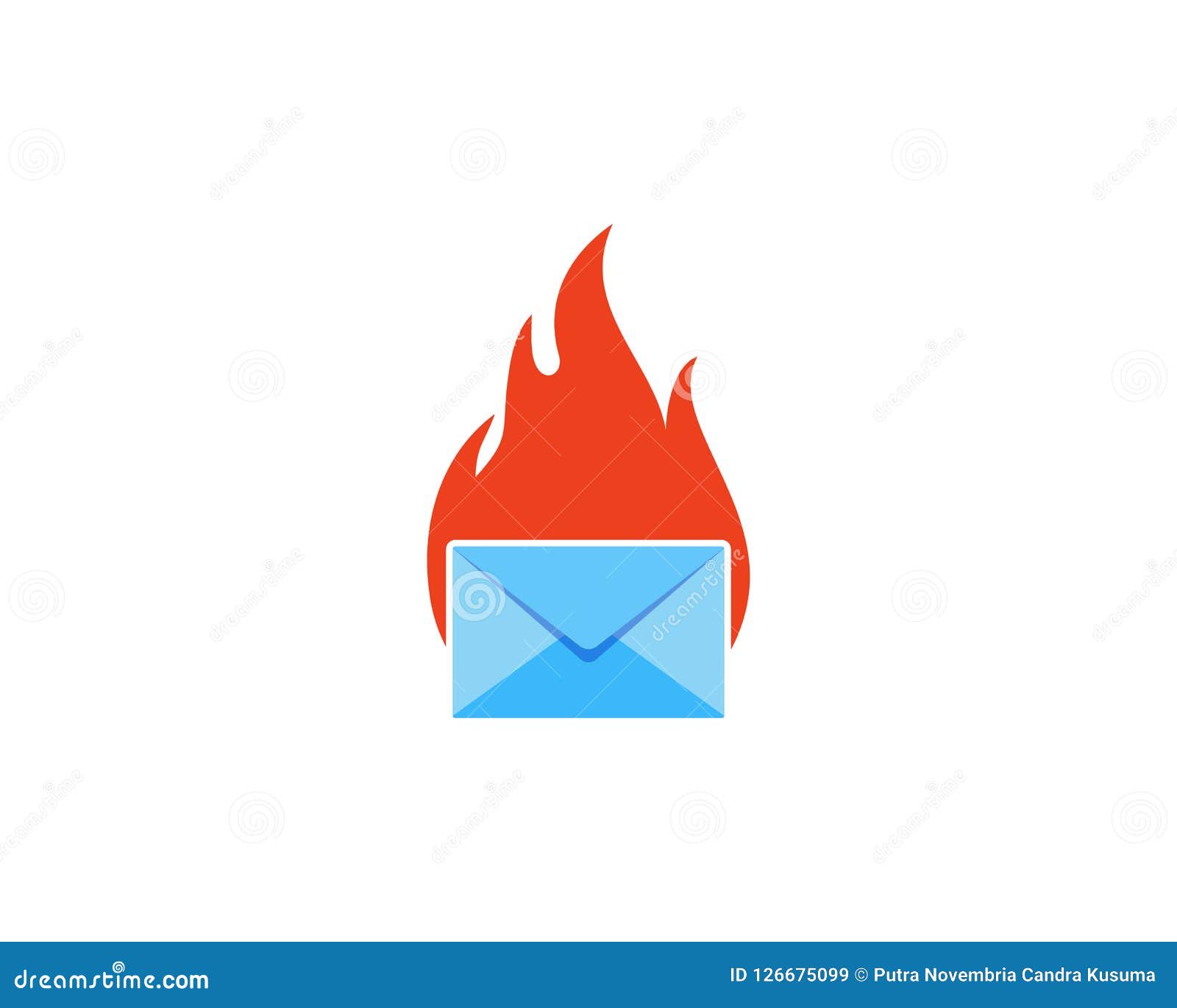 Fire Mail Logo Icon Design stock vector. Illustration of contact ...