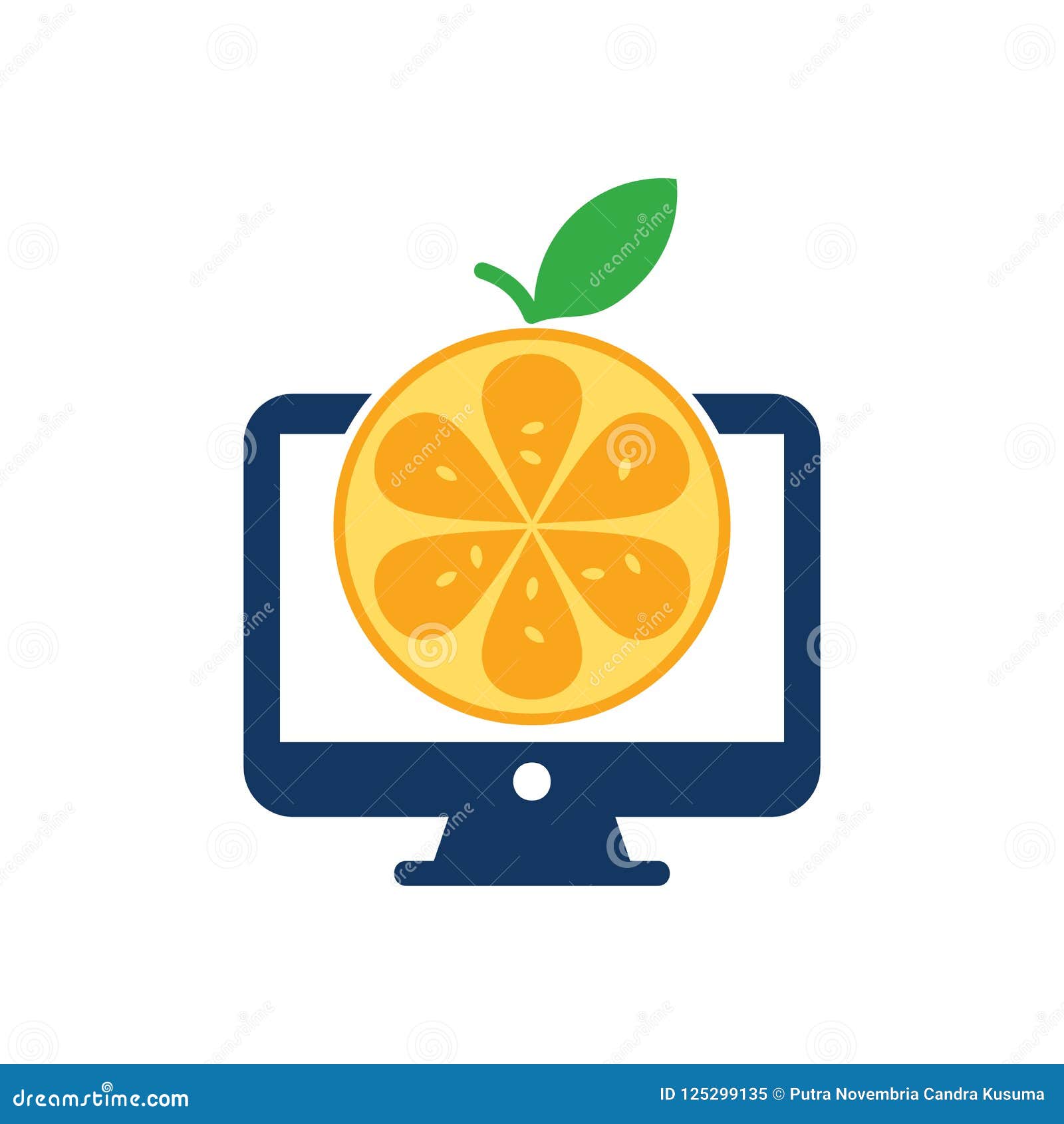 Fruit Computer Logo Icon Design Stock Vector - Illustration of concept ...
