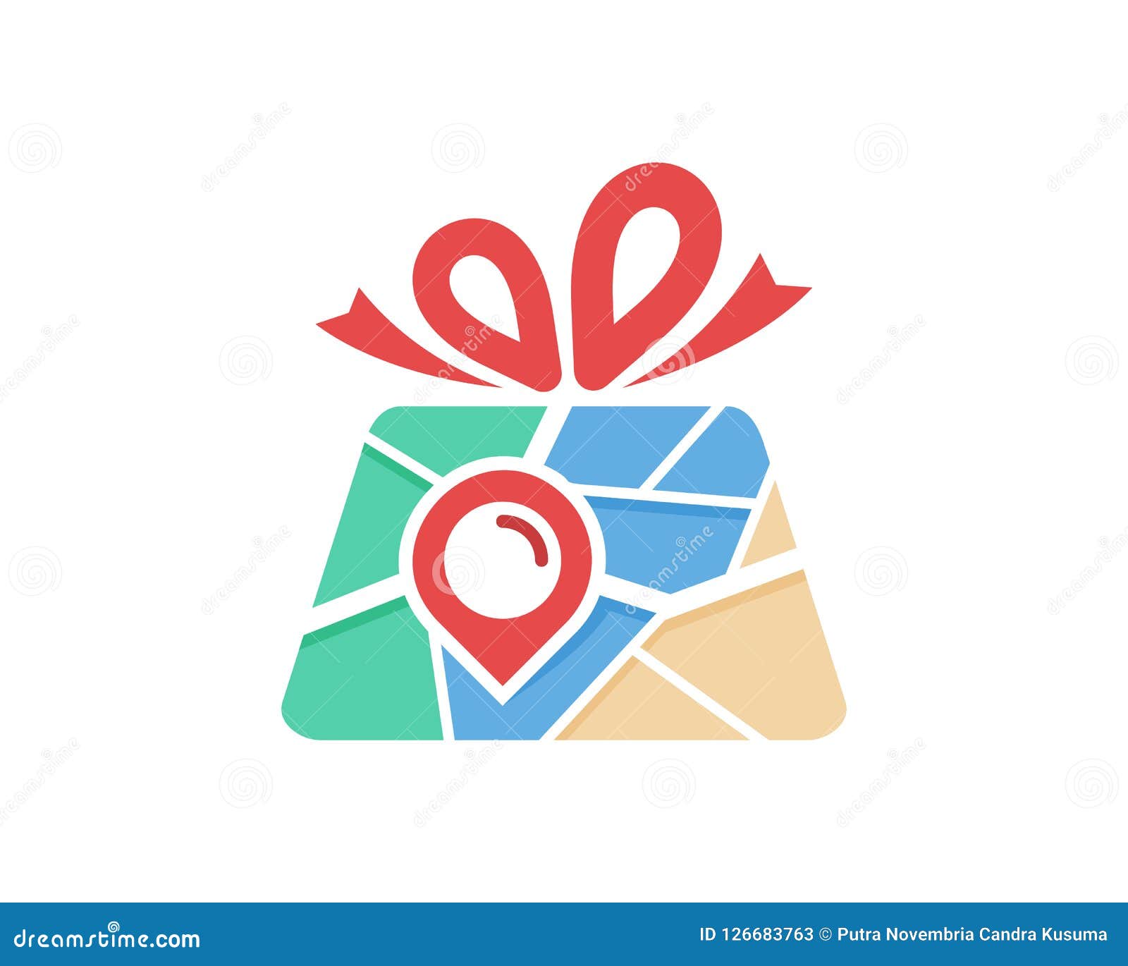 Gift Map Logo Icon Design stock vector. Illustration of globe - 126683763
