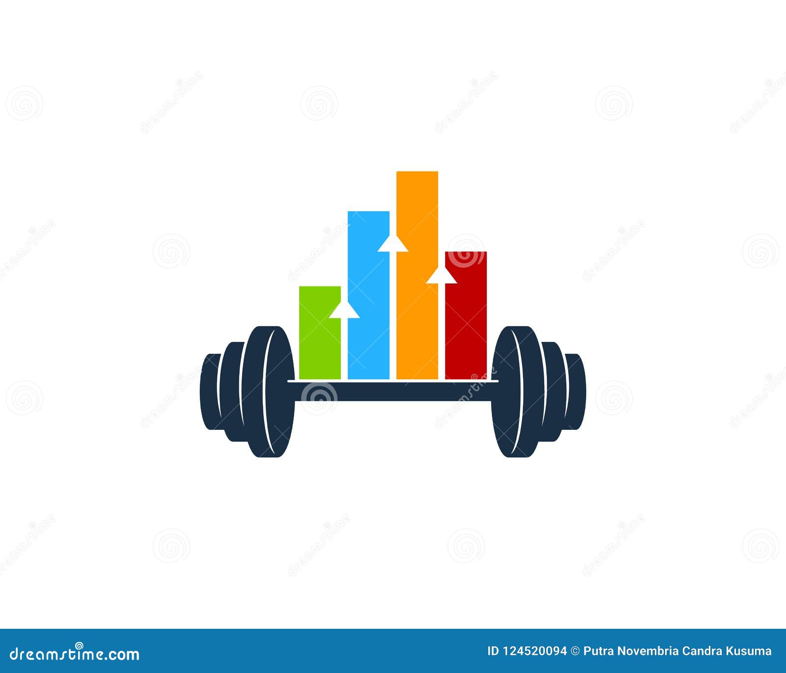 Graph Barbell Logo Icon Design Stock Vector - Illustration of creative ...