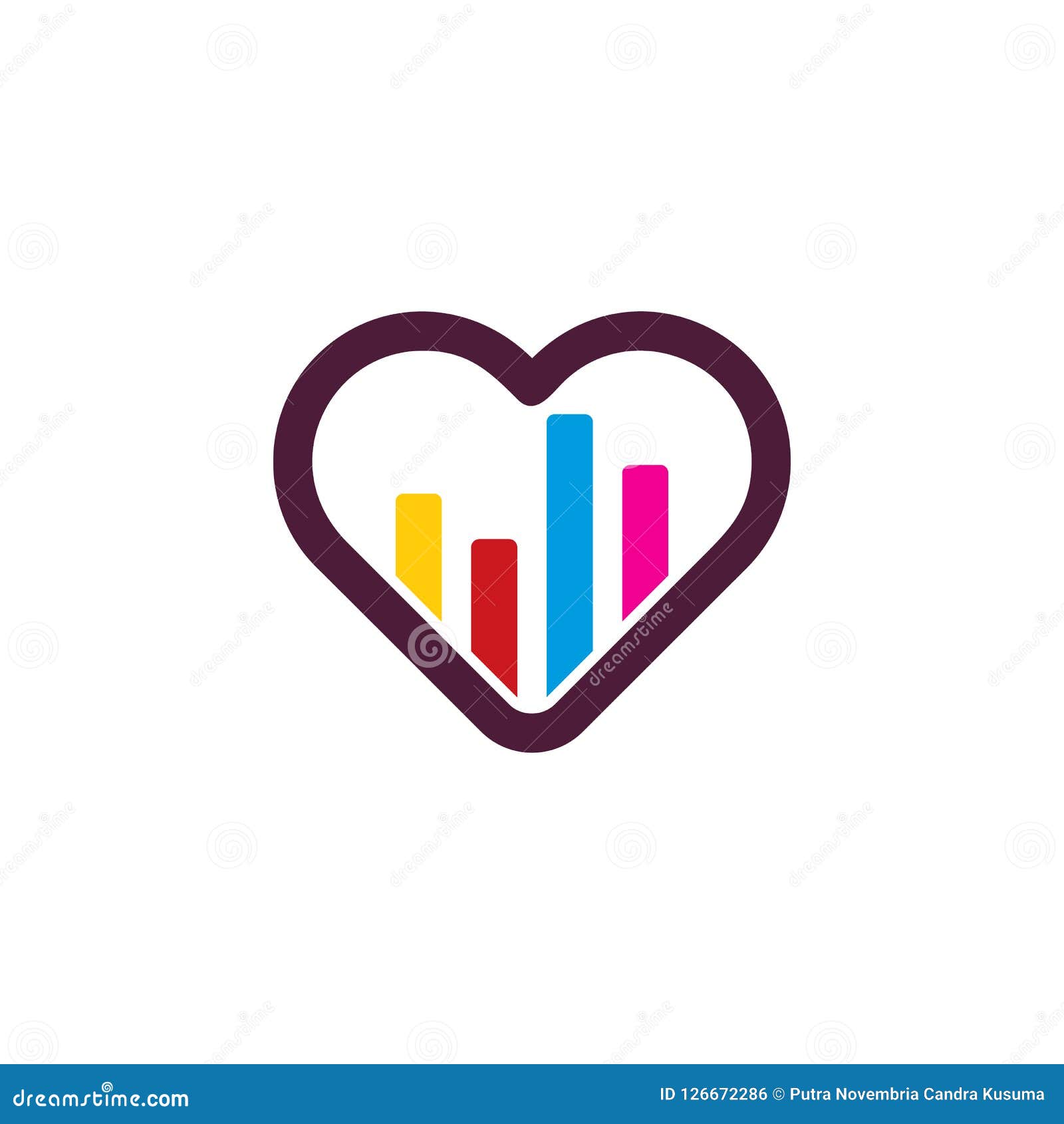 Graph Love Logo Icon Design Stock Vector - Illustration of business ...