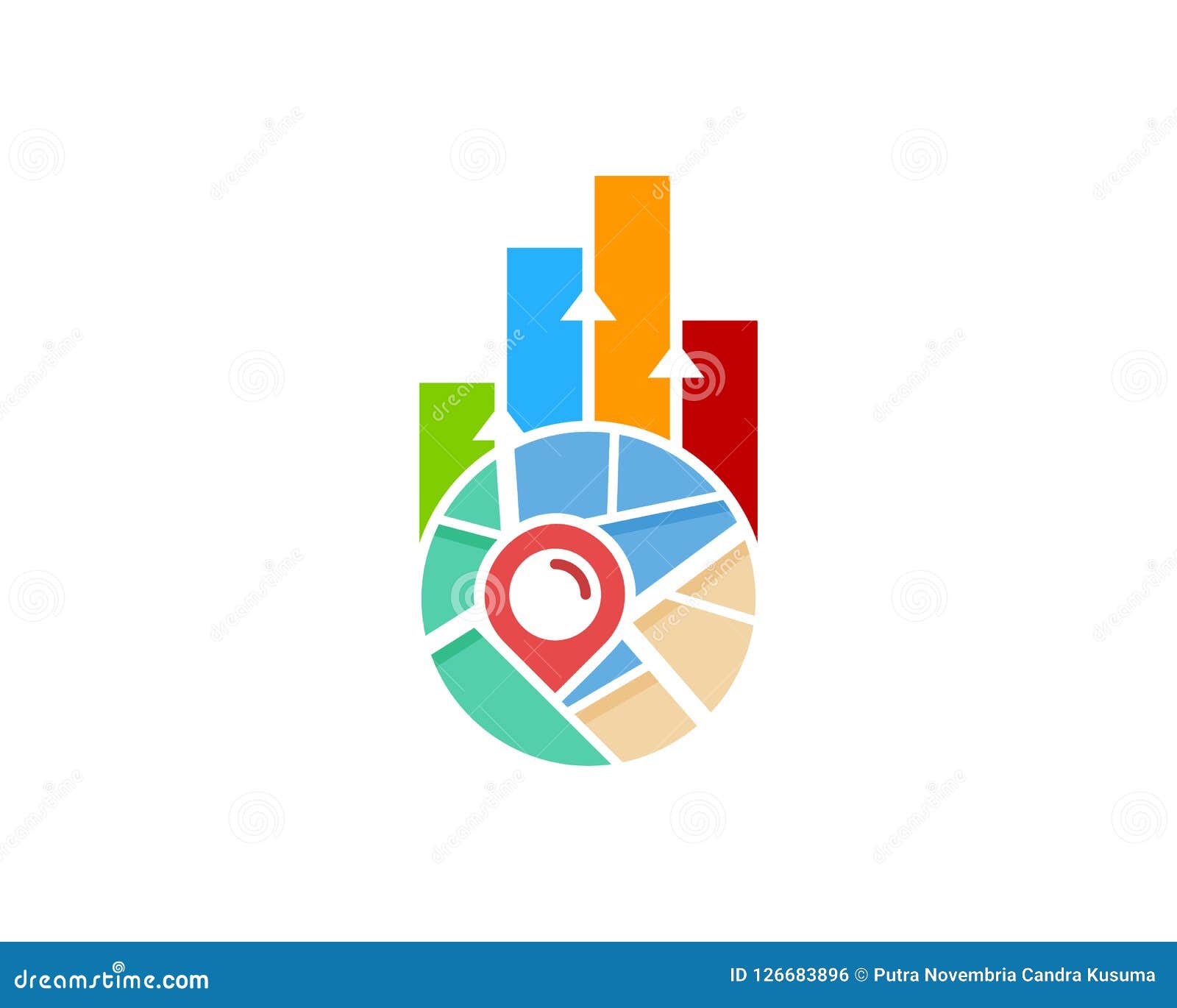 Graph Map Logo Icon Design stock vector. Illustration of global - 126683896
