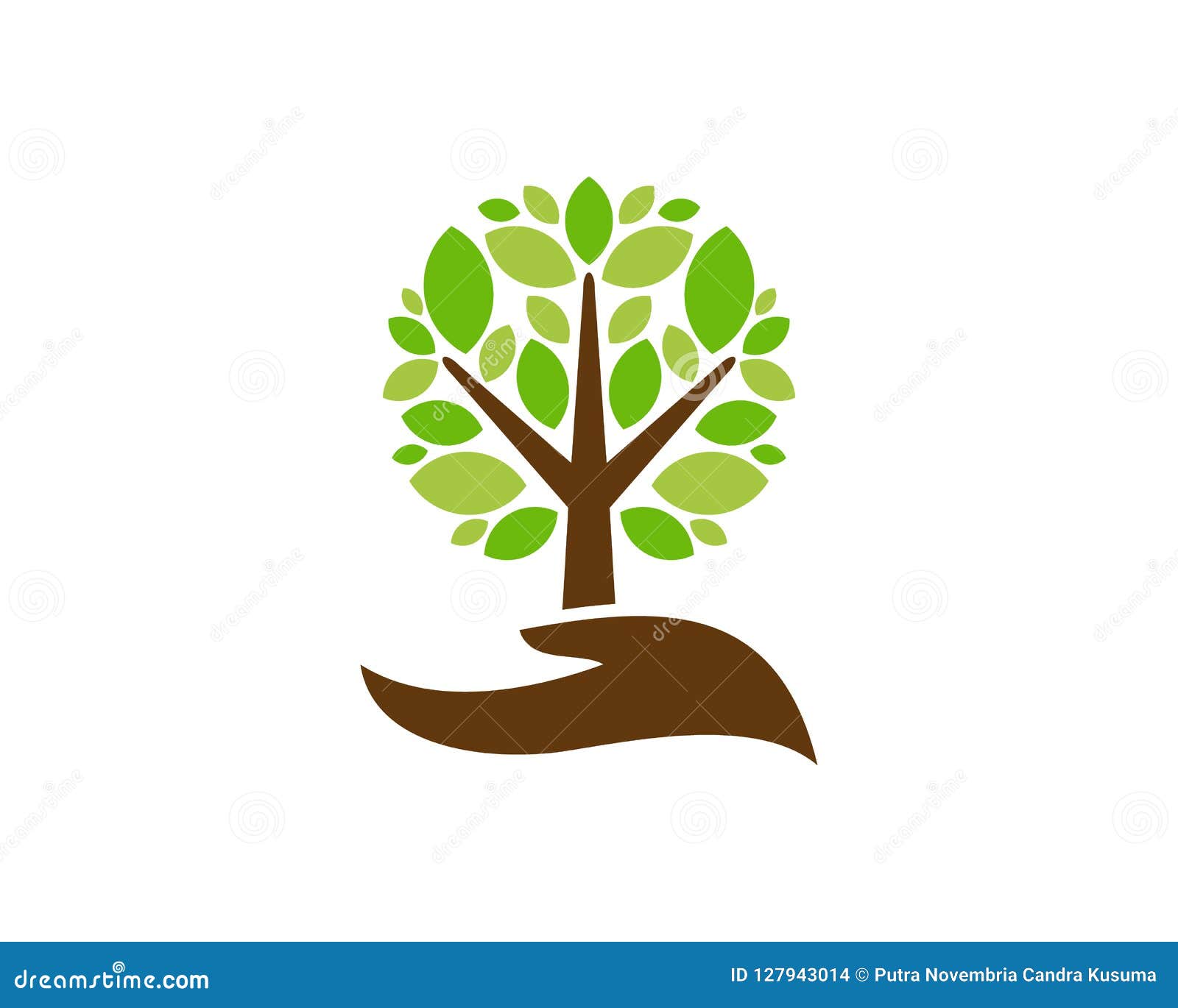 Hand Tree Logo Icon Design stock illustration. Illustration of growth ...