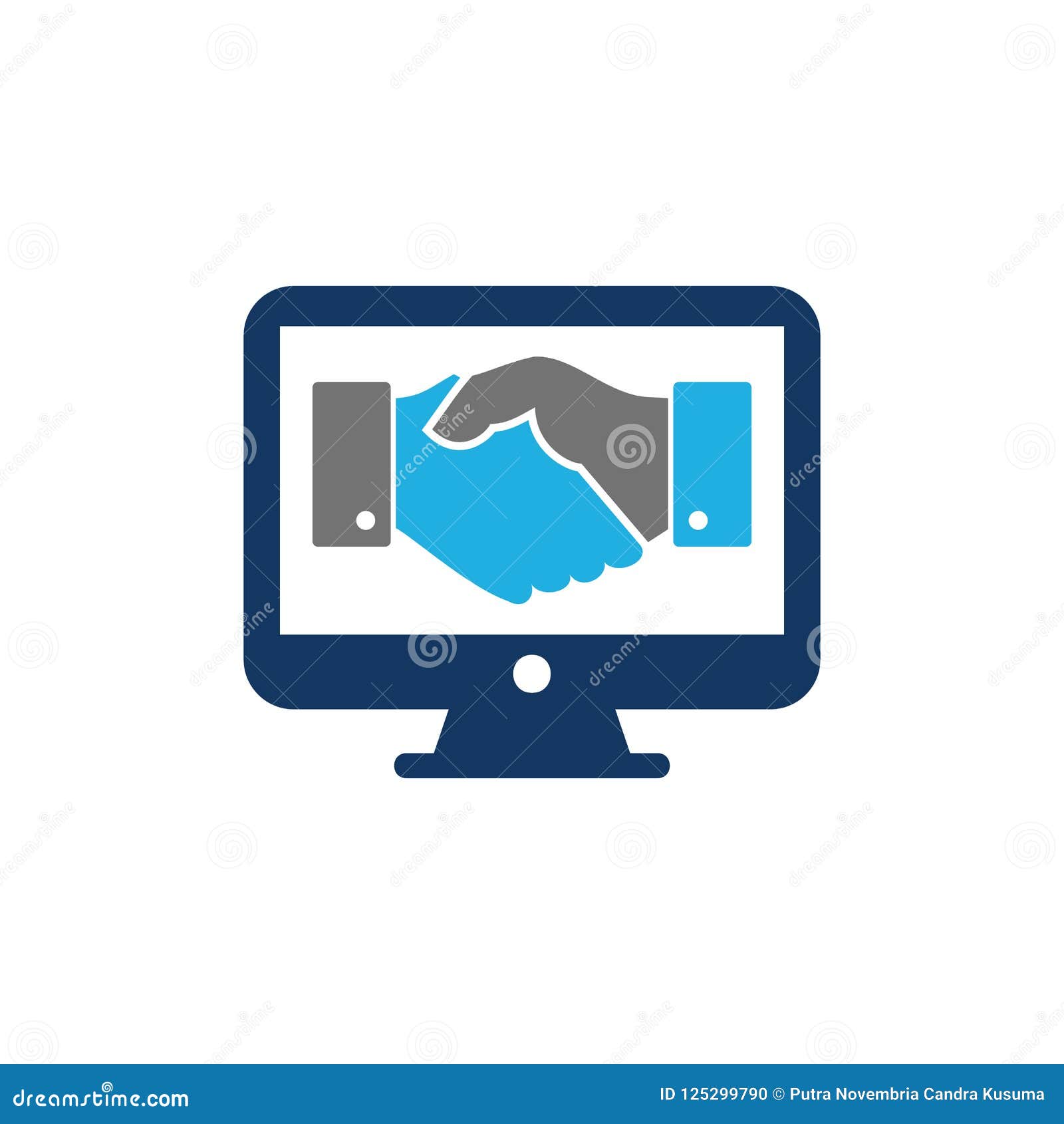 Handshake Computer Logo Icon Design Stock Vector - Illustration of ...