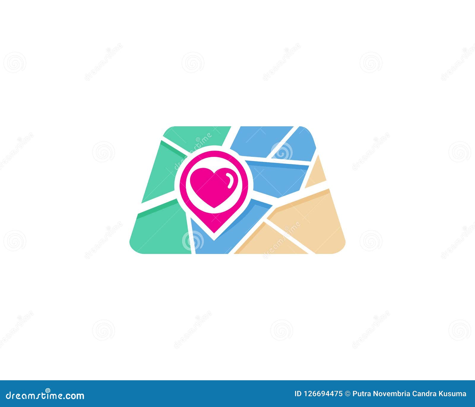 Heart Map Logo Icon Design stock vector. Illustration of kiss - 126694475