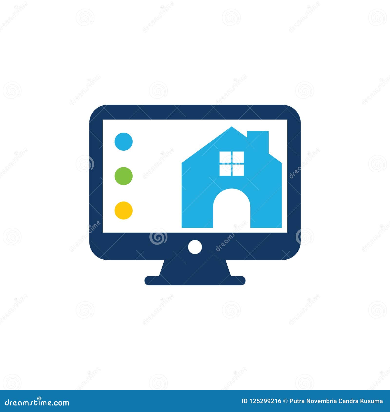 Home Computer Logo Icon Design Stock Vector - Illustration of house ...
