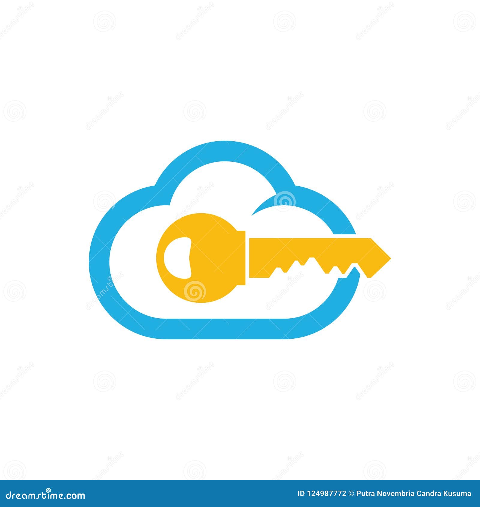 Key Cloud Logo Icon Design stock vector. Illustration of business ...