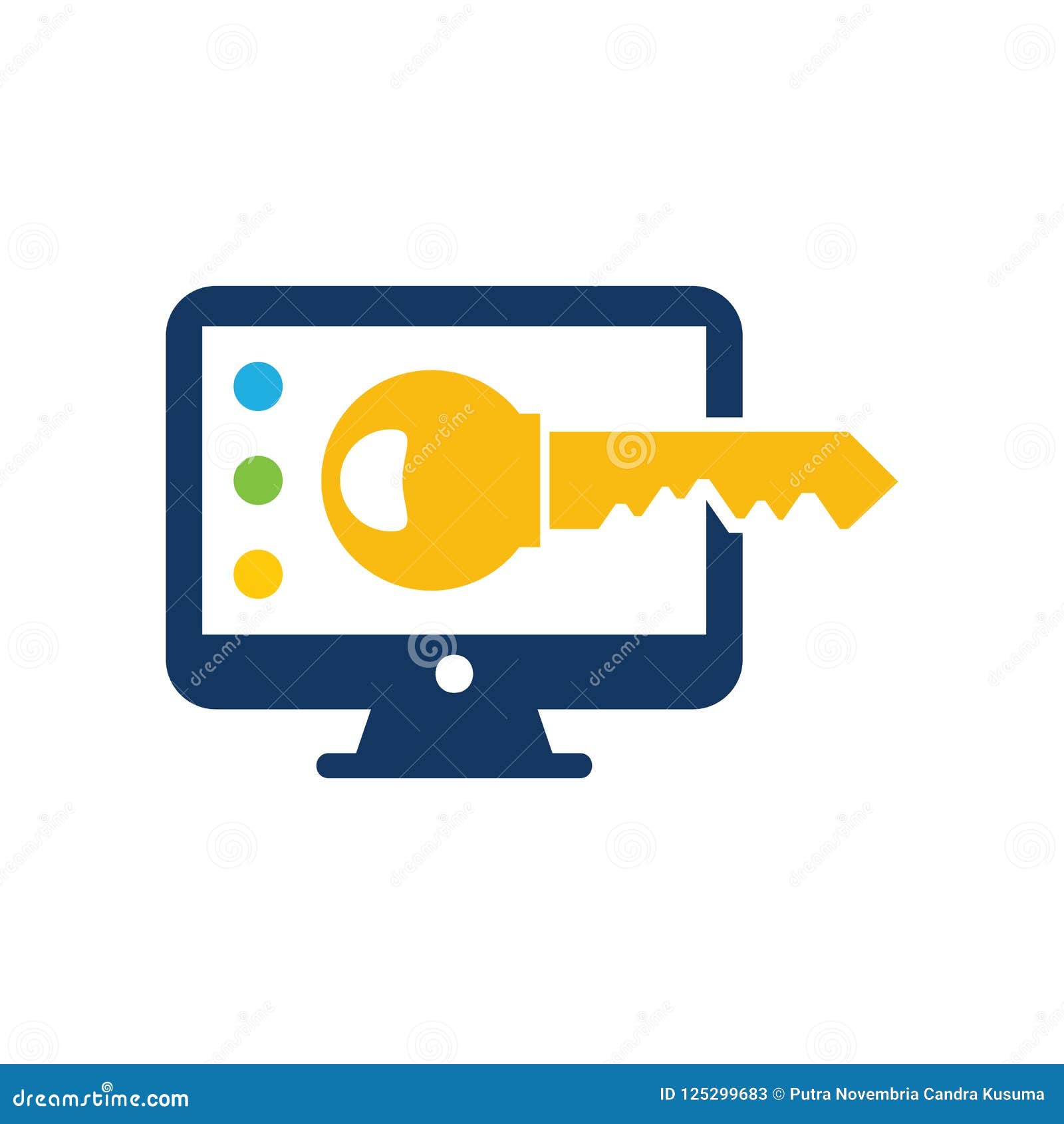 Key Computer Logo Icon Design Stock Vector - Illustration of logotype ...