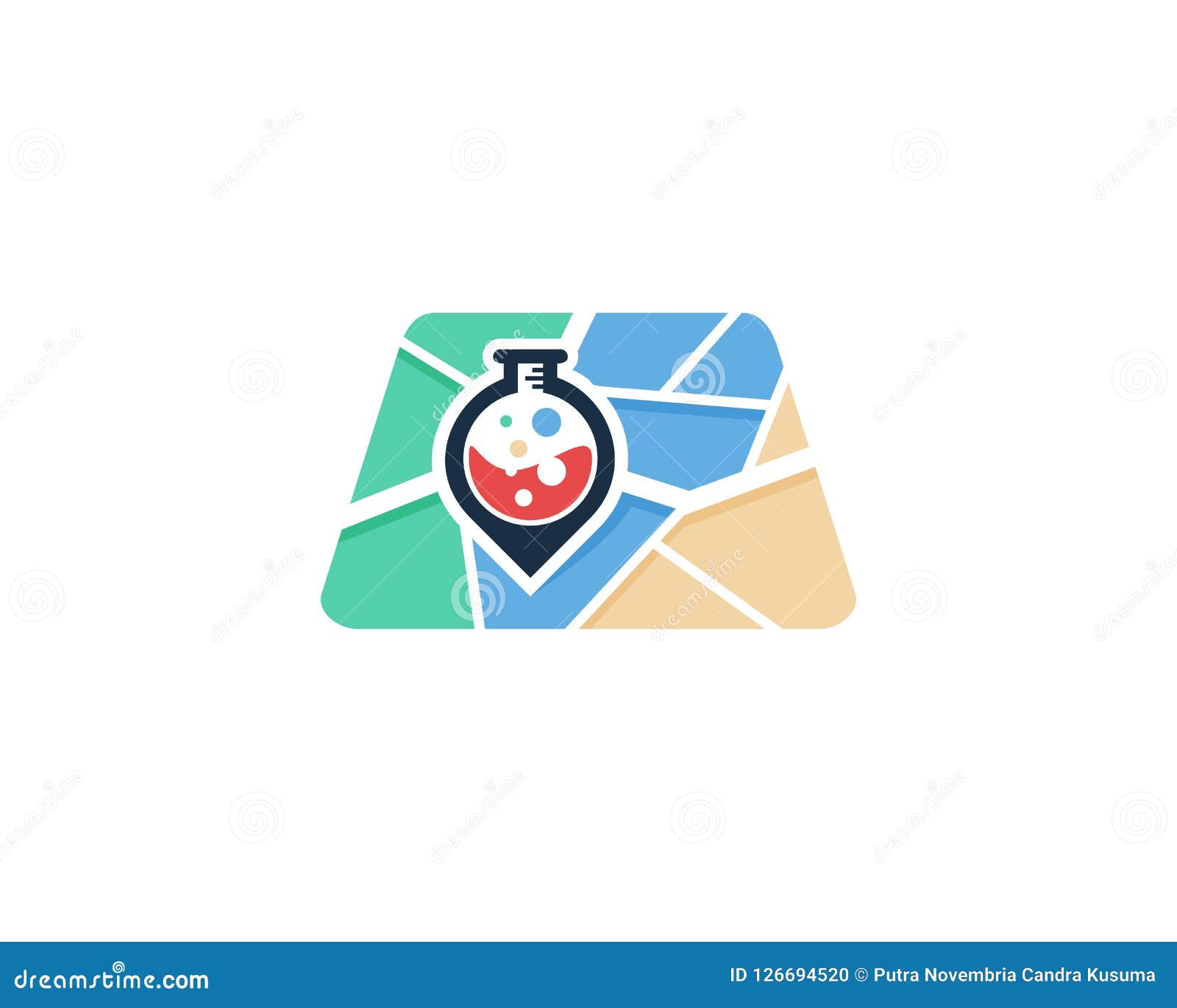 Lab Map Logo Icon Design stock vector. Illustration of creative - 126694520