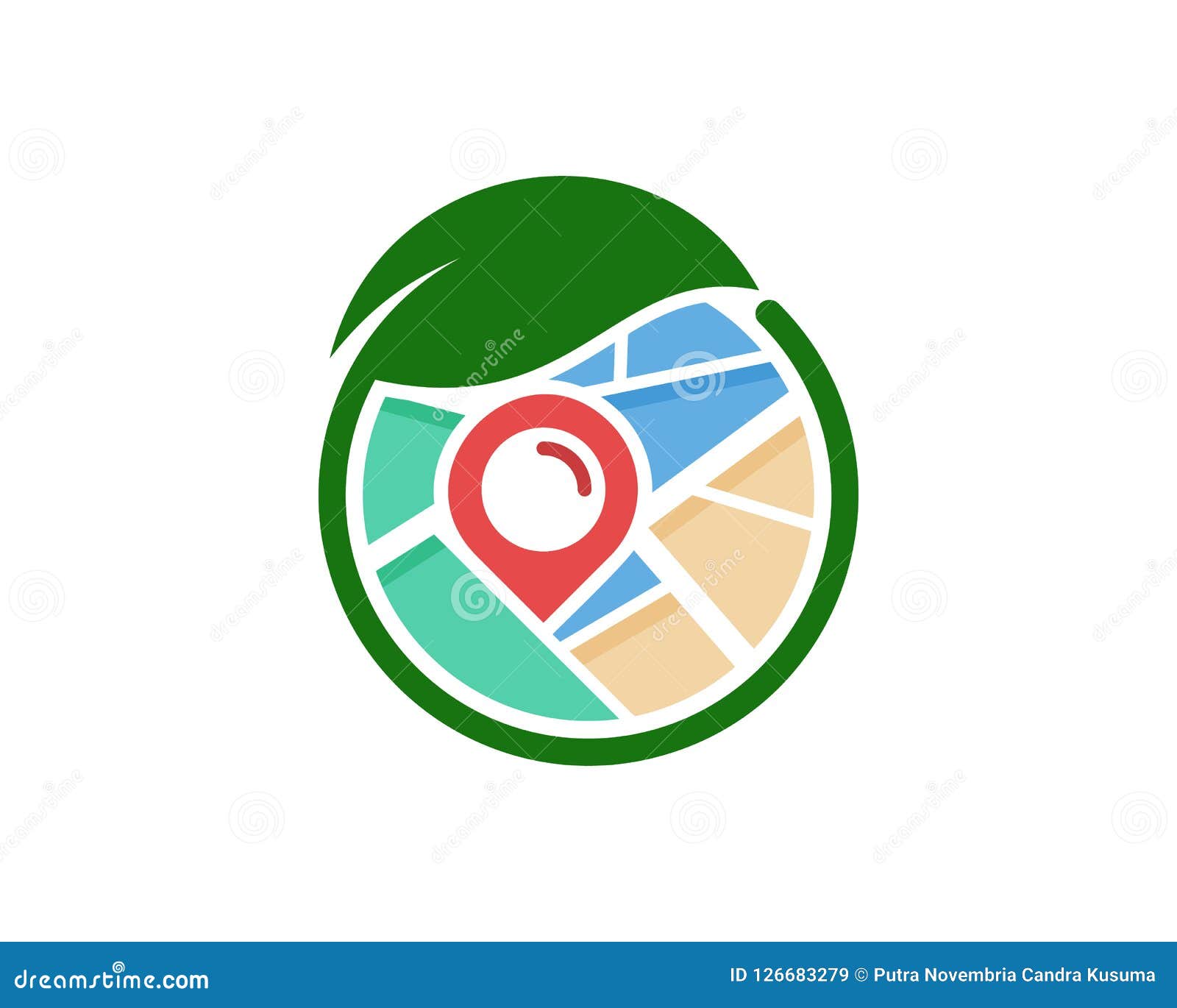 Leaf Map Logo Icon Design stock vector. Illustration of global - 126683279